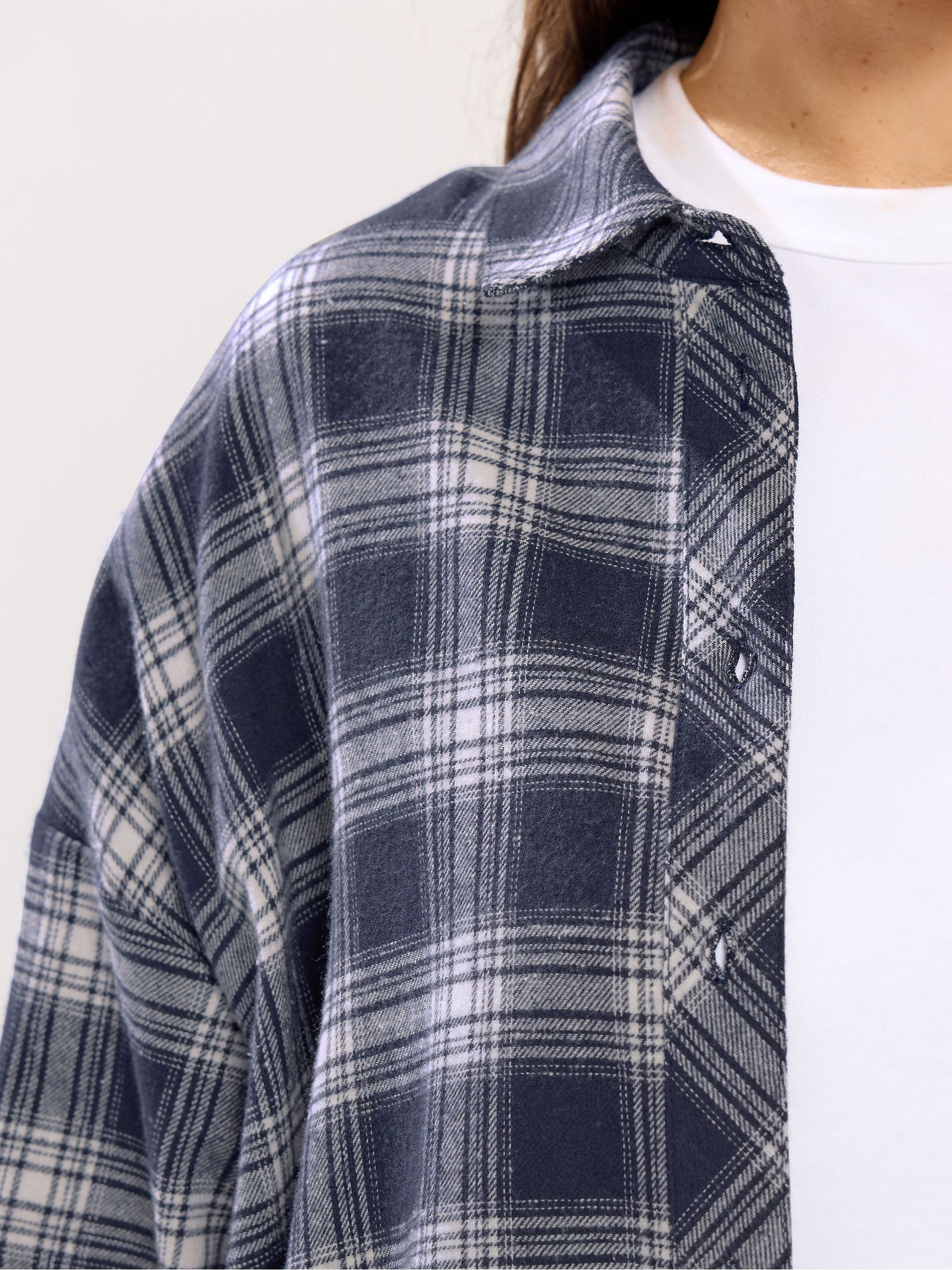 Buy Yours Curve Blue Oversized Check Shirt from Next Ireland