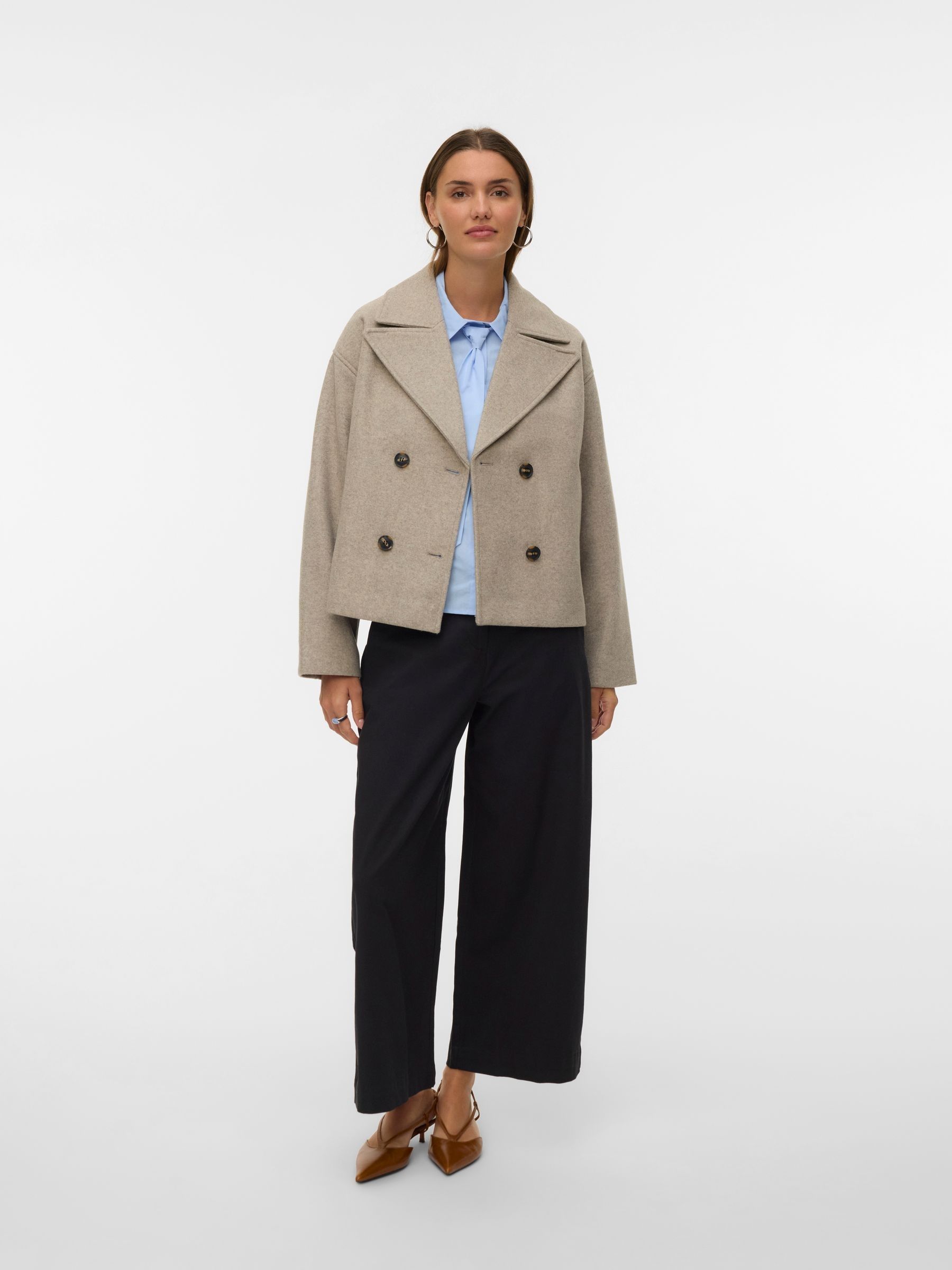 Buy VERO MODA Natural Short Double Breasted Jacket from Next Israel
