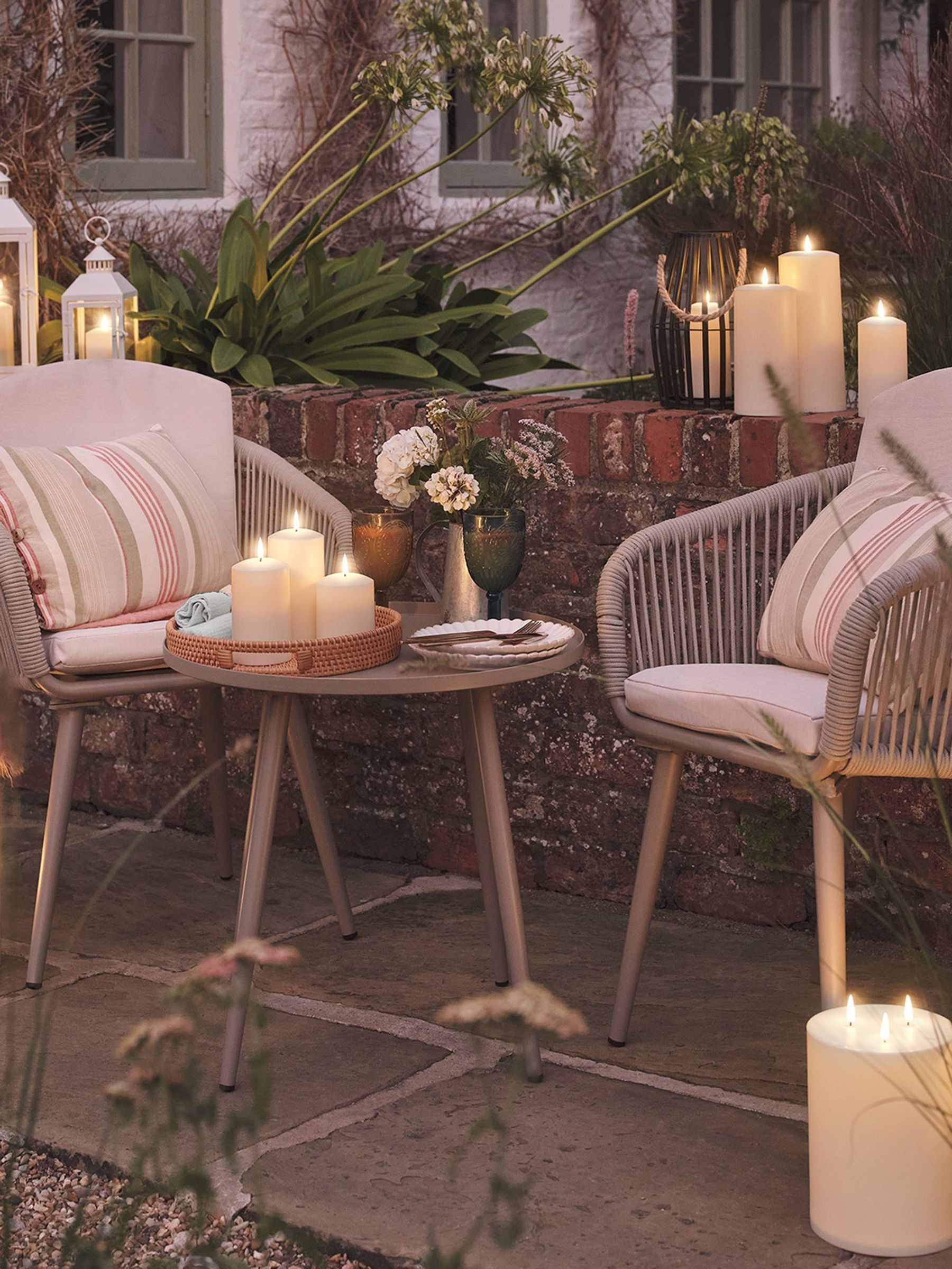 Buy Lights4fun Perth White Garden Lantern with TruGlow® Candle from the ...
