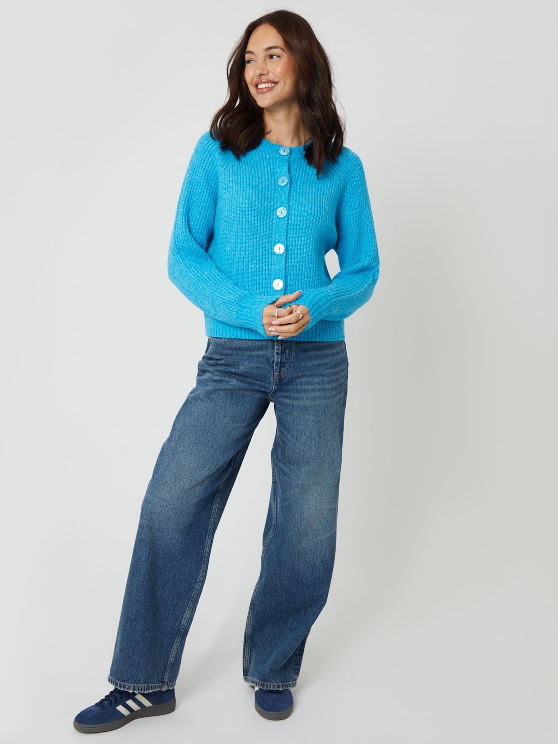 Buy Threadbare Blue Chunky Knit Button Up Cardigan from the Next UK ...