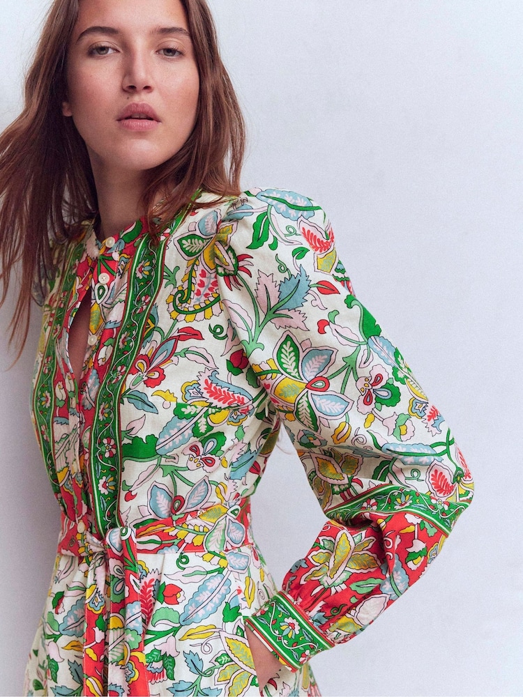 Buy Boden Green Ava Linen Blend Midi Dress from Next USA