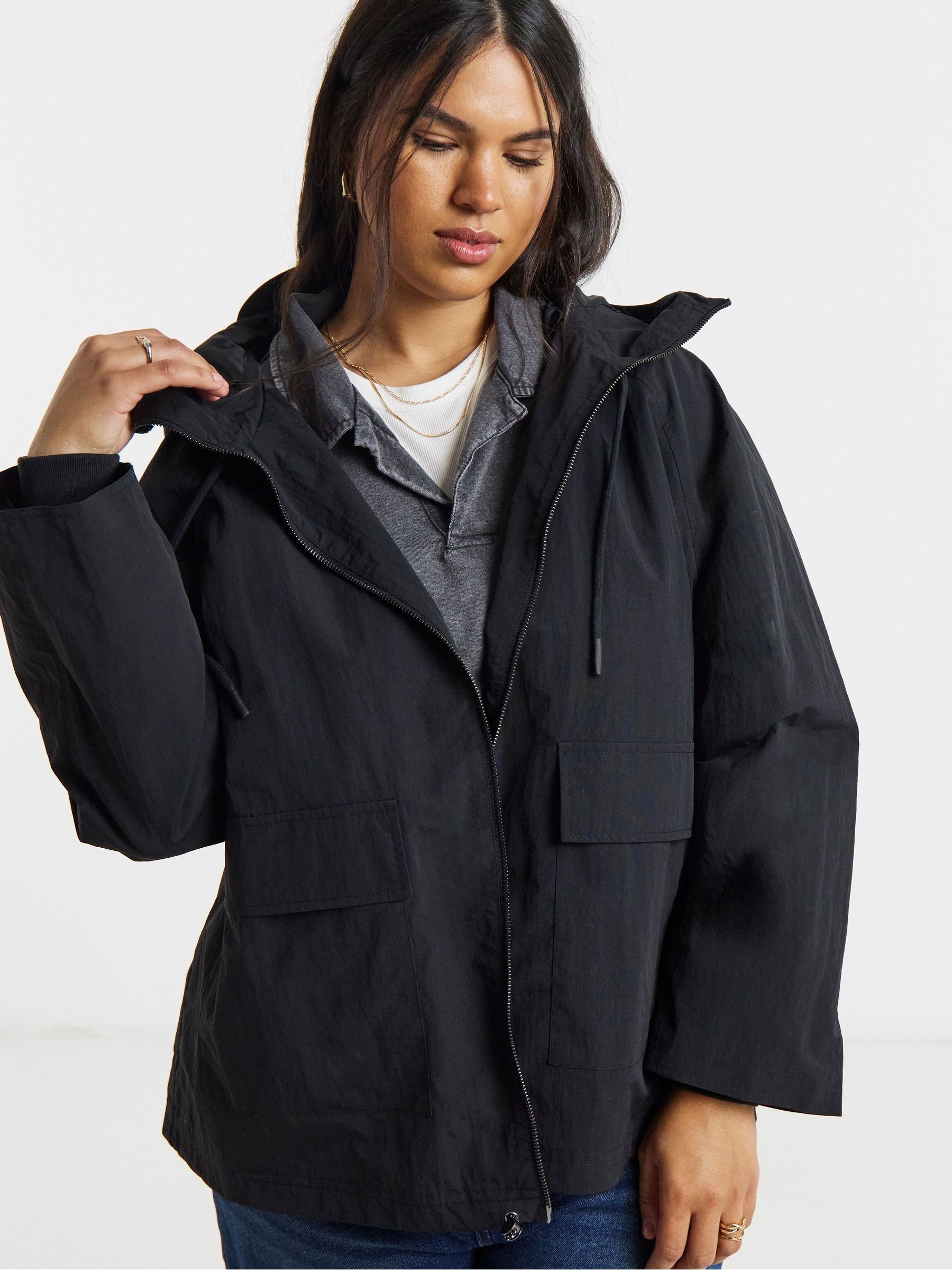 Buy Simply Be Black Lightweight Tech Parka from the Next UK online shop