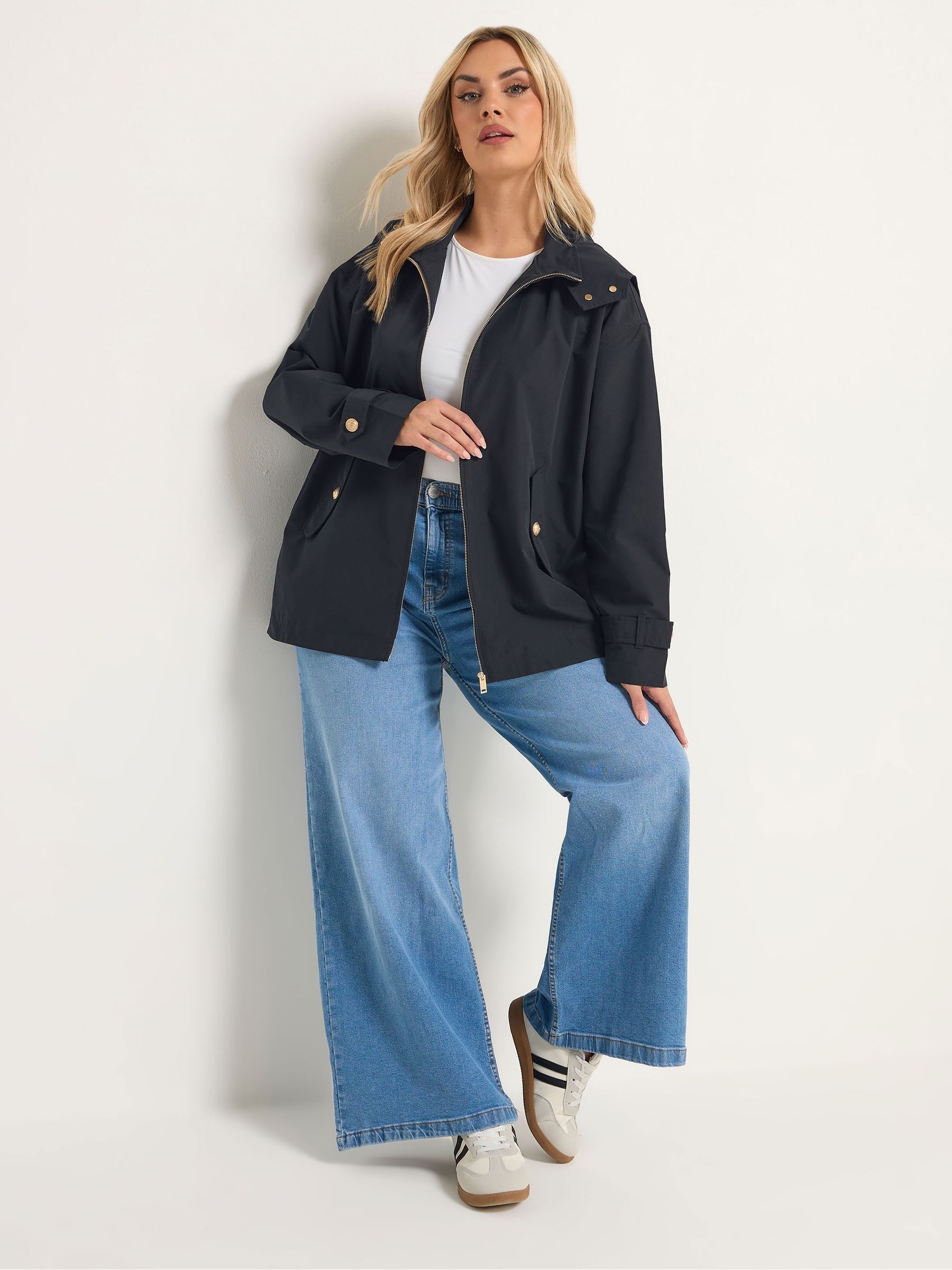 Buy Yours Curve Blue Military Button Jacket from the Next UK online shop
