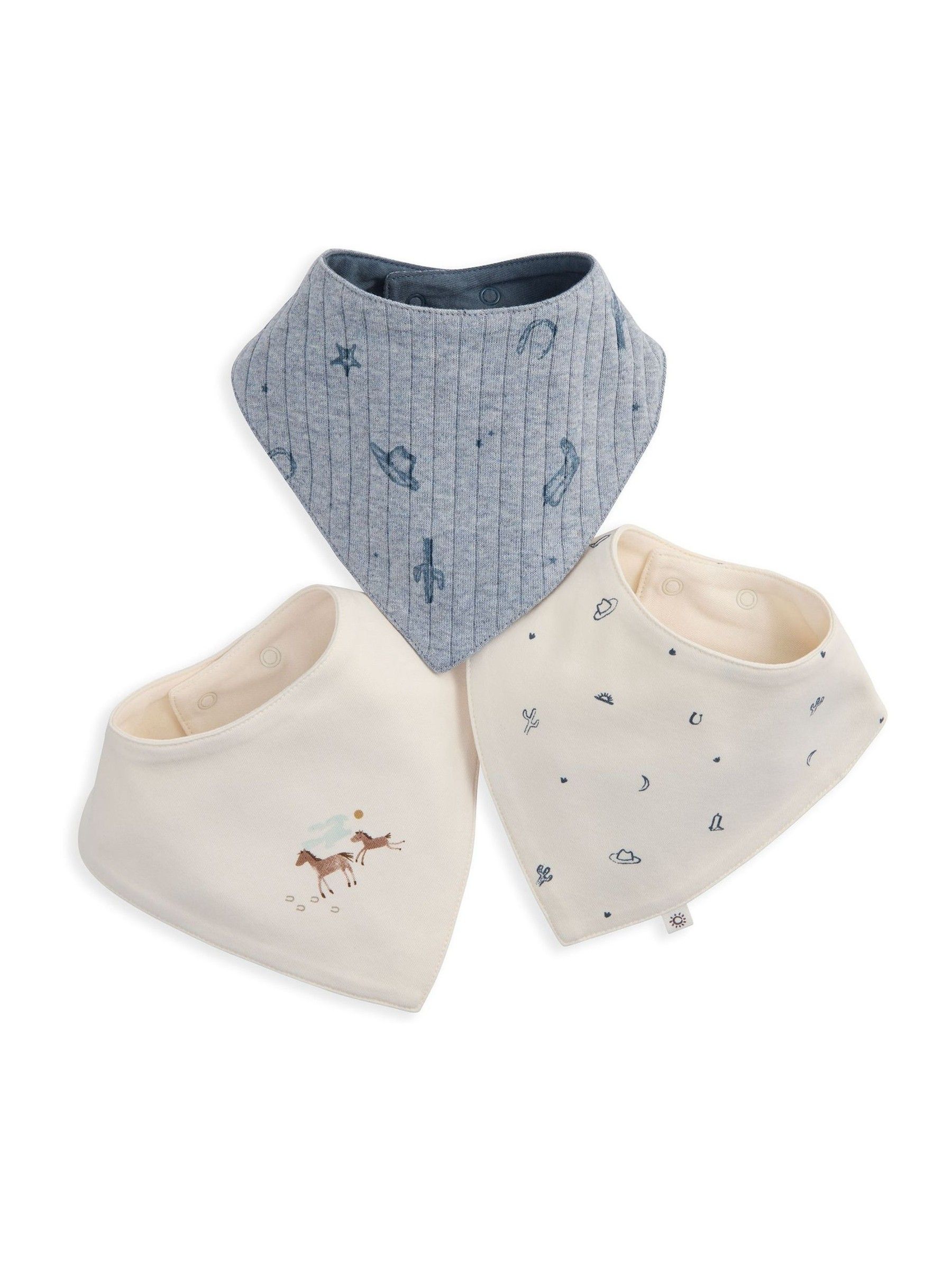 Buy Mamas & Papas Blue Wild West Bibs Pack of 3 from the Next UK online ...