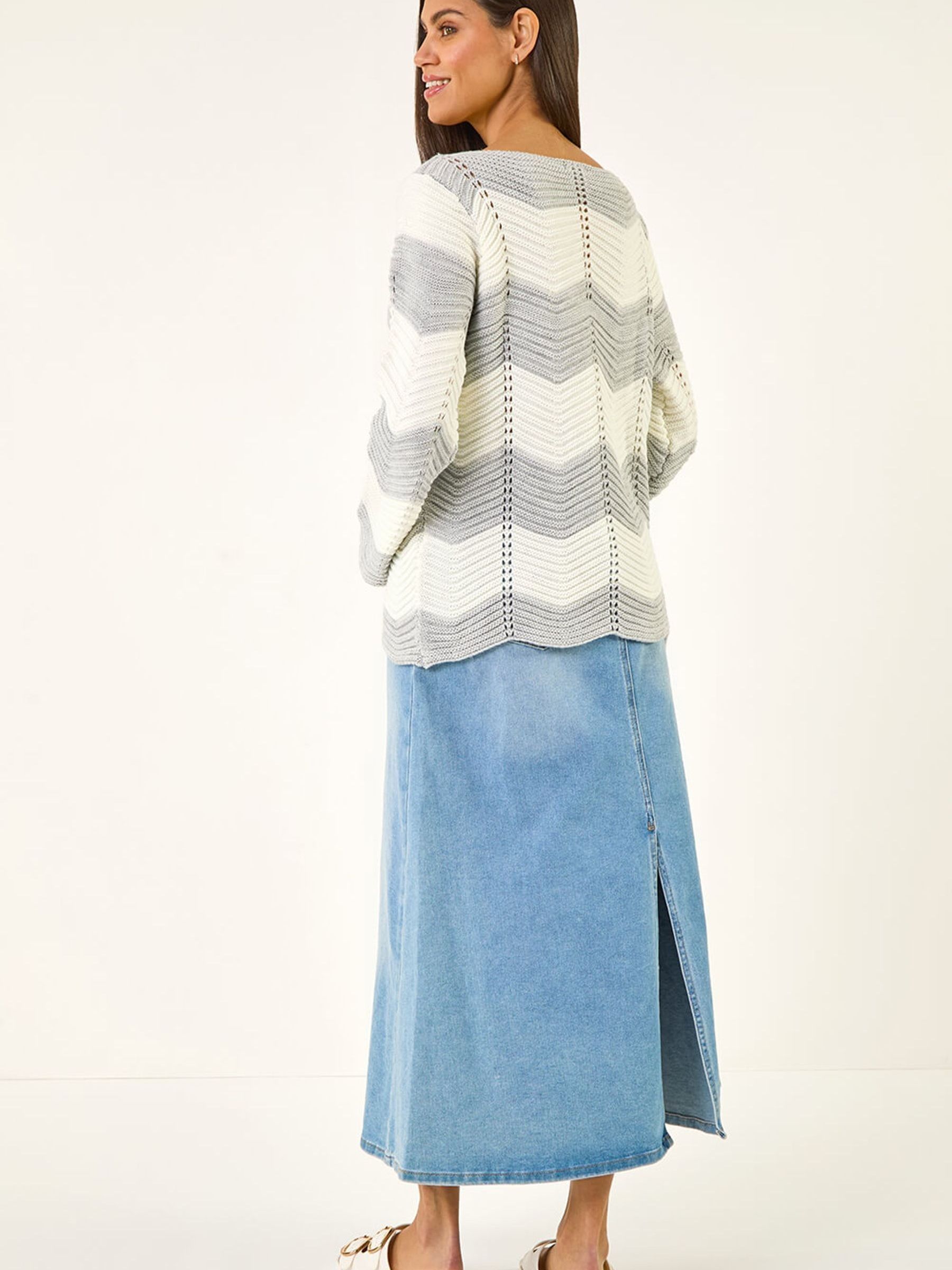 Buy Roman White Wave Chevron Knit Jumper from the Next UK online shop