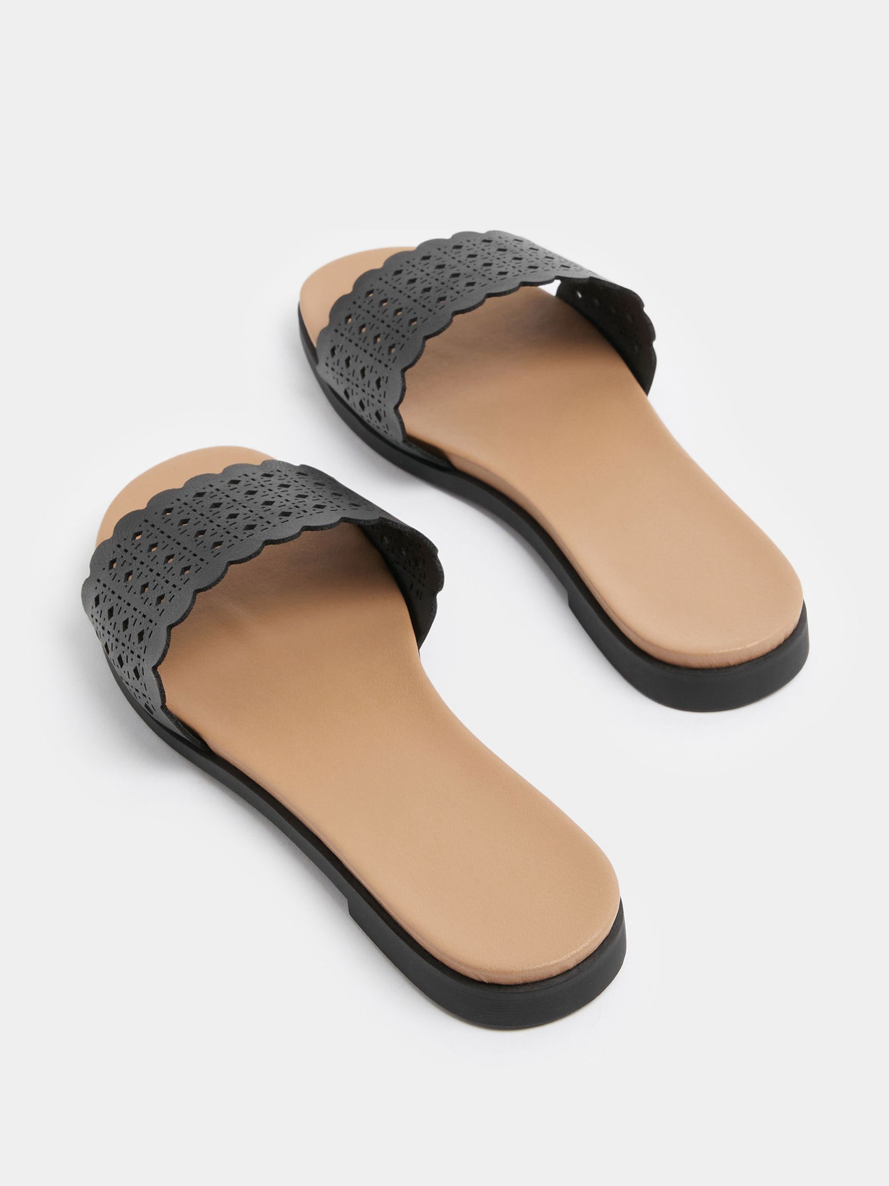 Buy Yours Curve Black Wide Fit EEE Cut Out Mule Sandals from Next Ireland