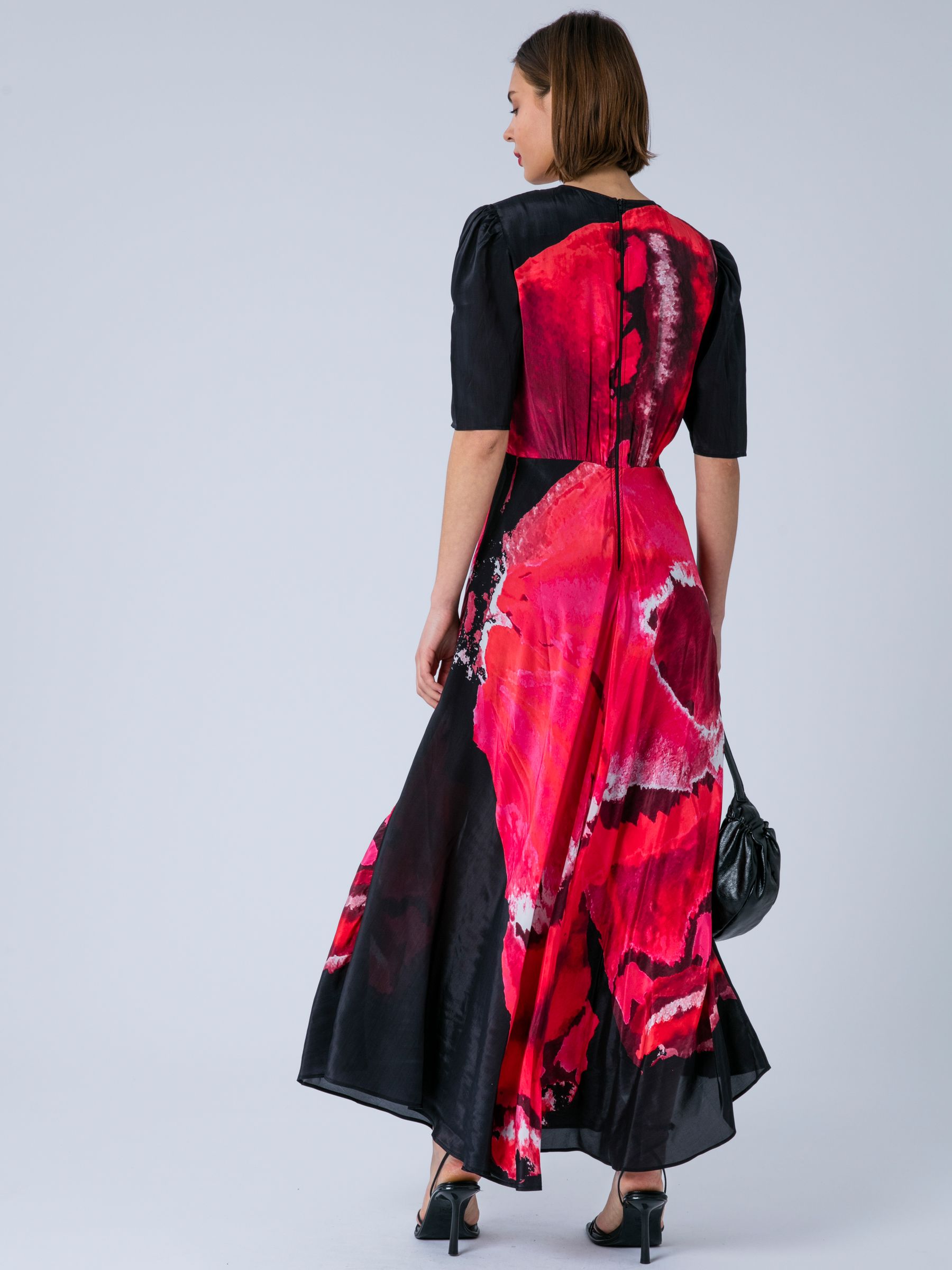 Buy Religion Red Sienna Maxi Occasion Tea Dress With Cute Sleeves from ...