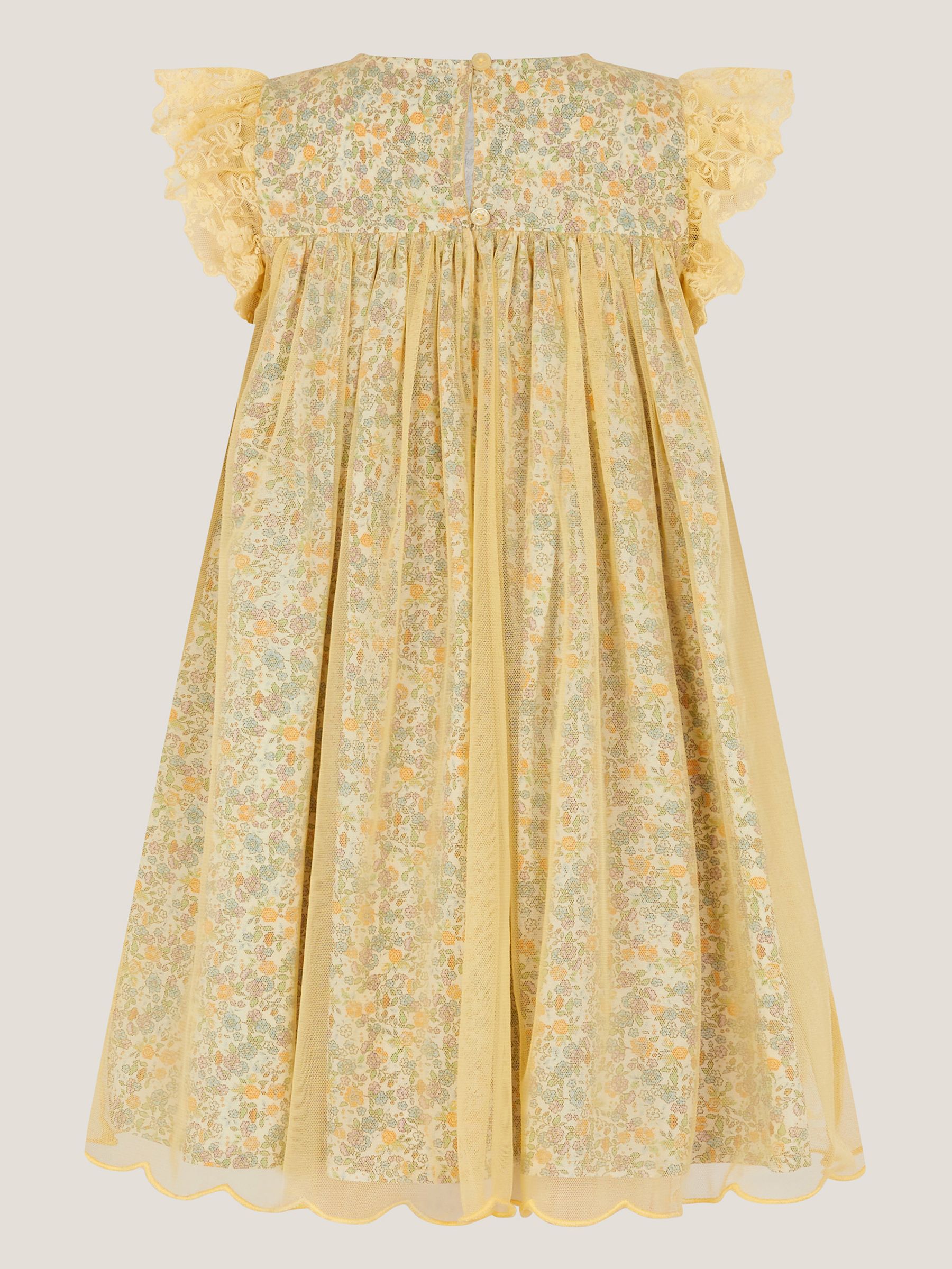 Buy Monsoon Yellow Darcie Ditsy Floral Mesh Dress from the Next UK ...