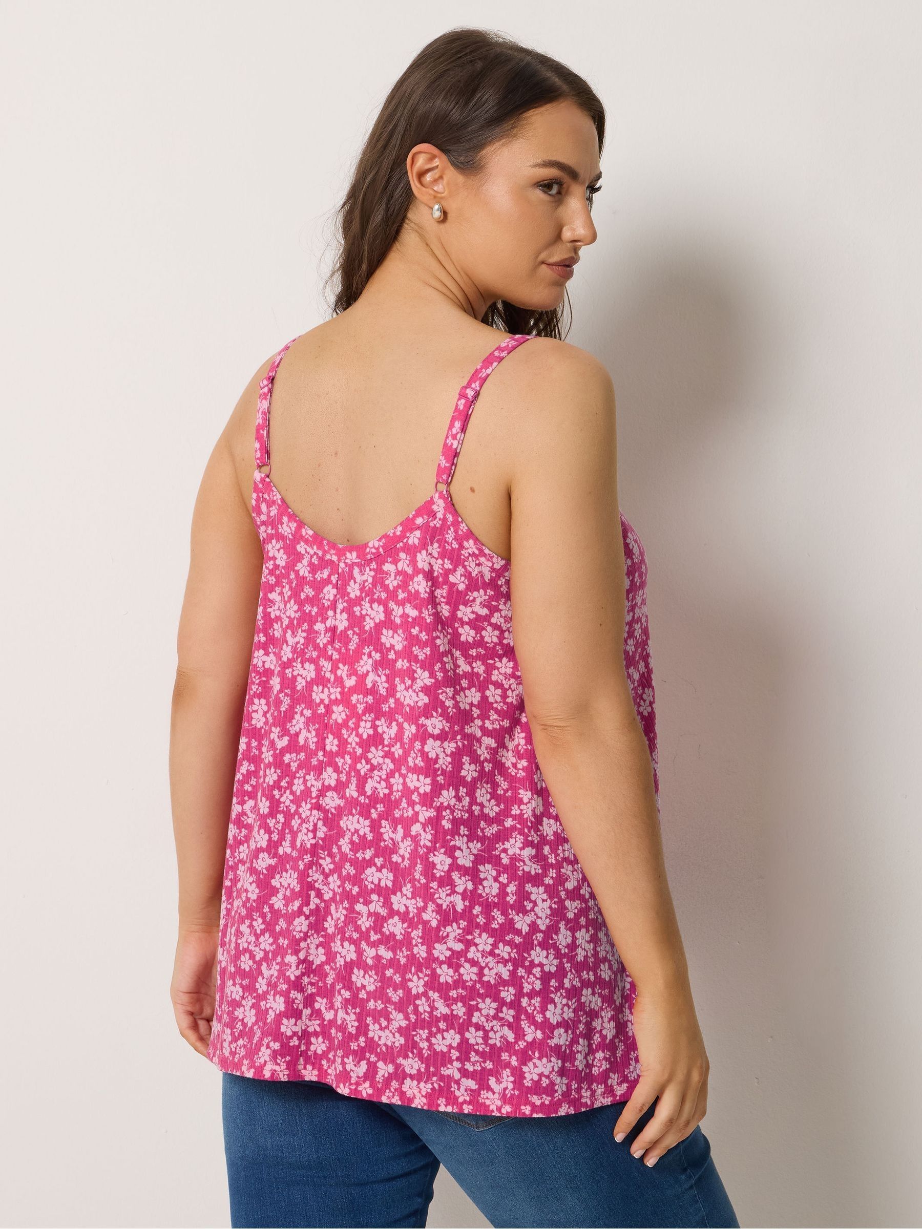 Buy Yours Curve Pink Floral Swing Vest Top from the Next UK online shop
