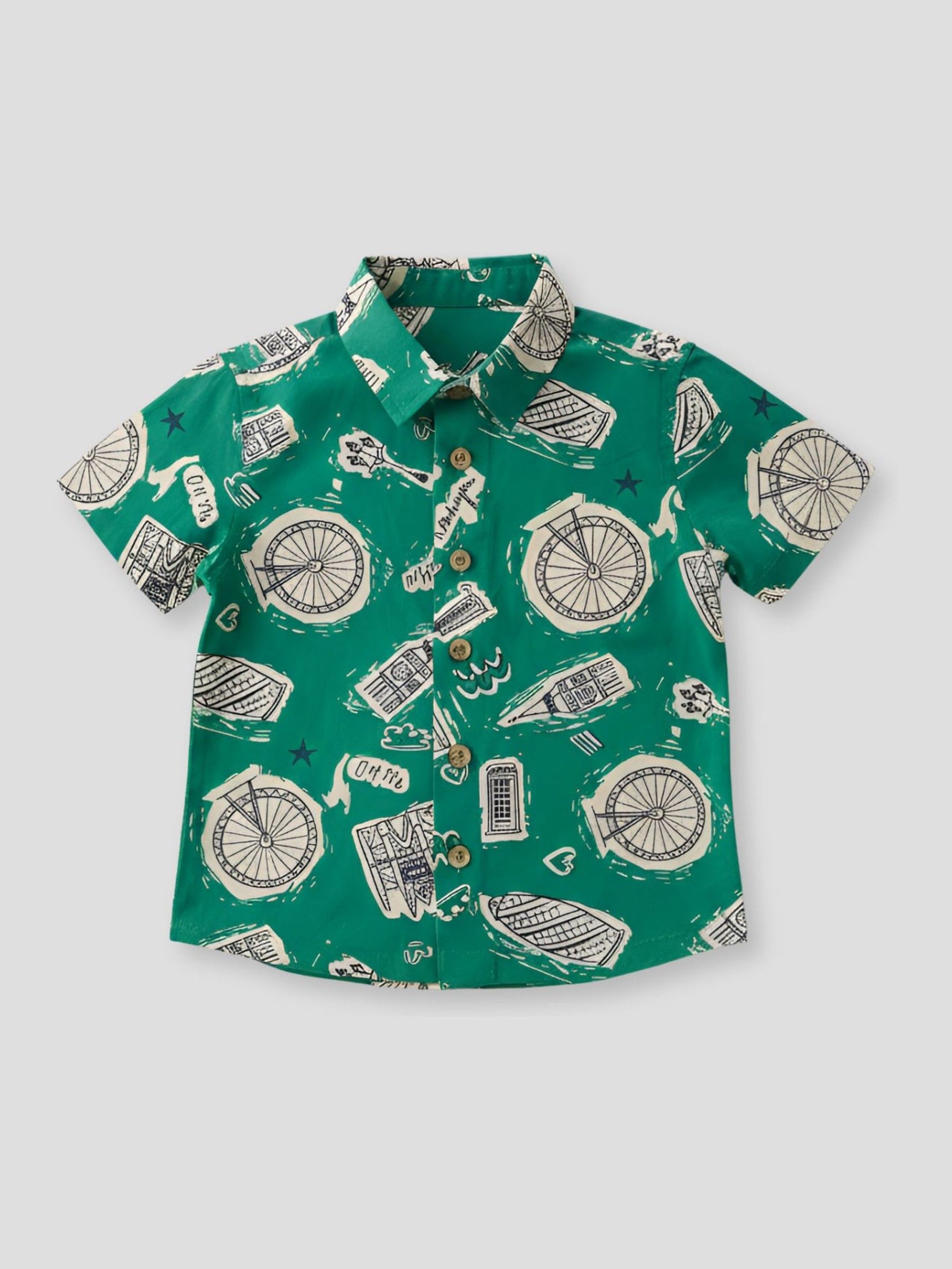 Buy Angel & Rocket Green Damien City Print Shirt from the Next UK ...
