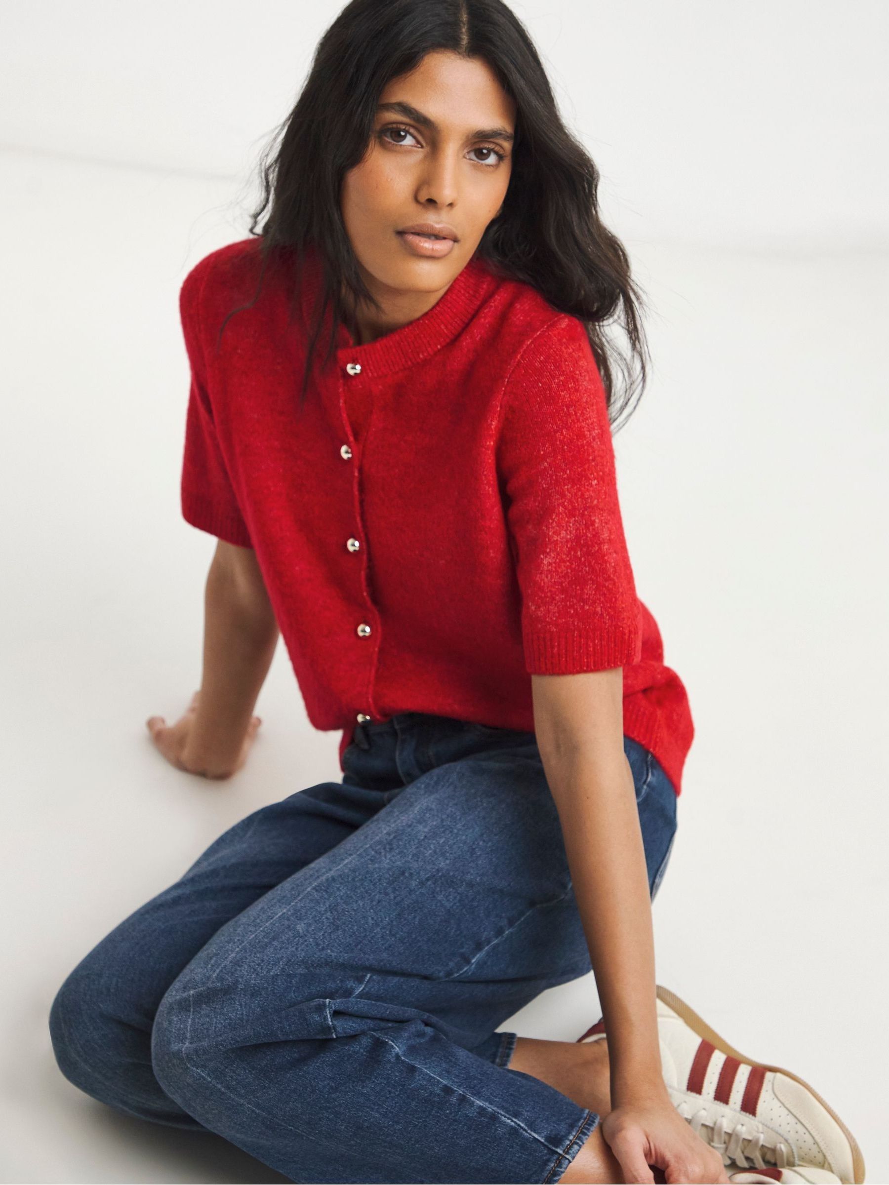 Buy Simply Be Red Short Sleeve Cardigan from the Next UK online shop