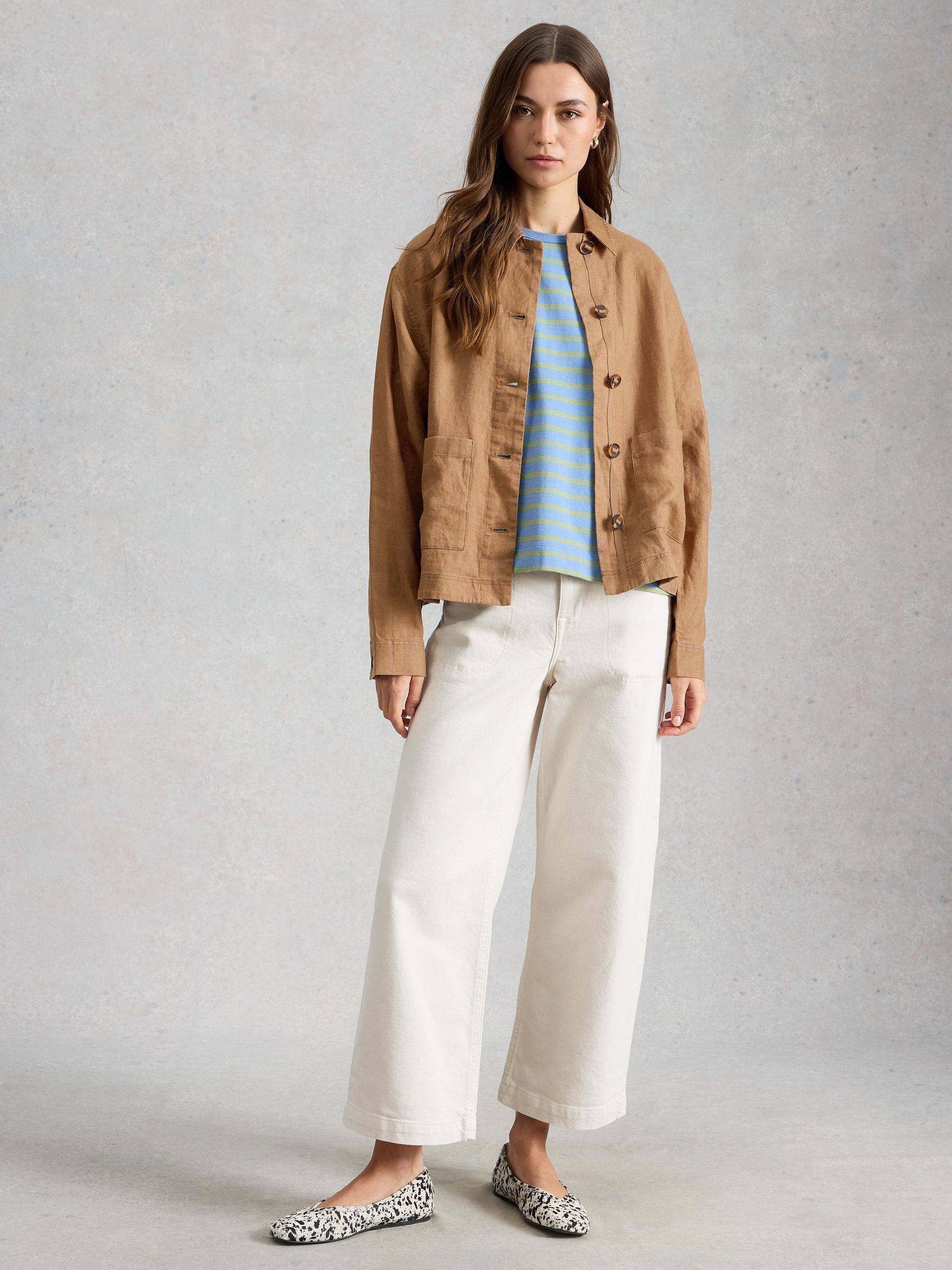 Buy White Stuff Brown Isabel Linen Jacket from the Next UK online shop