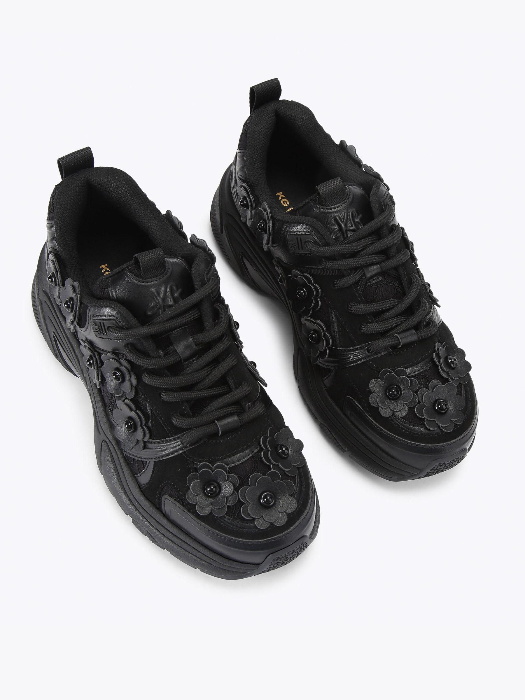 Buy KG Kurt Geiger Black Lexie Flower Trainers from the Next UK online shop