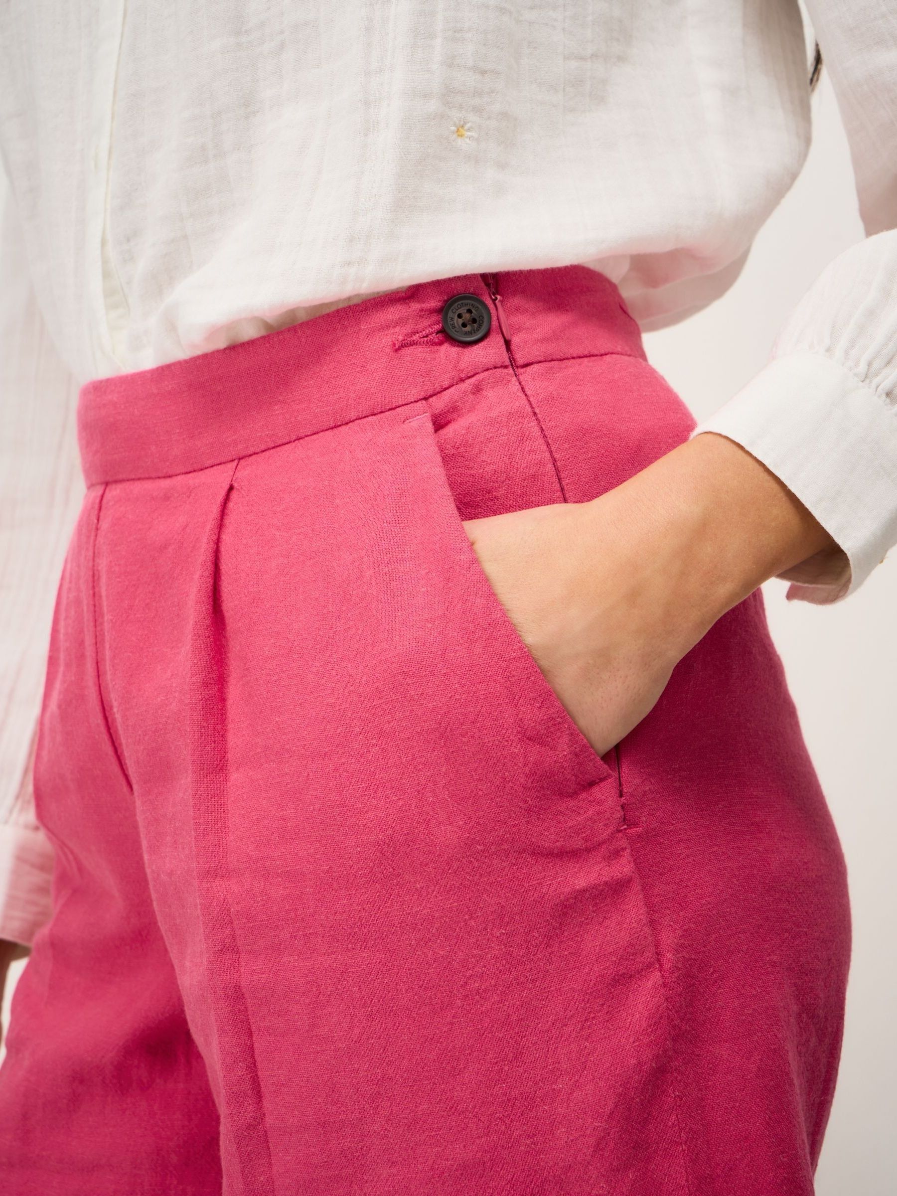 Buy Crew Clothing Pink Linen Blend Shorts from the Next UK online shop