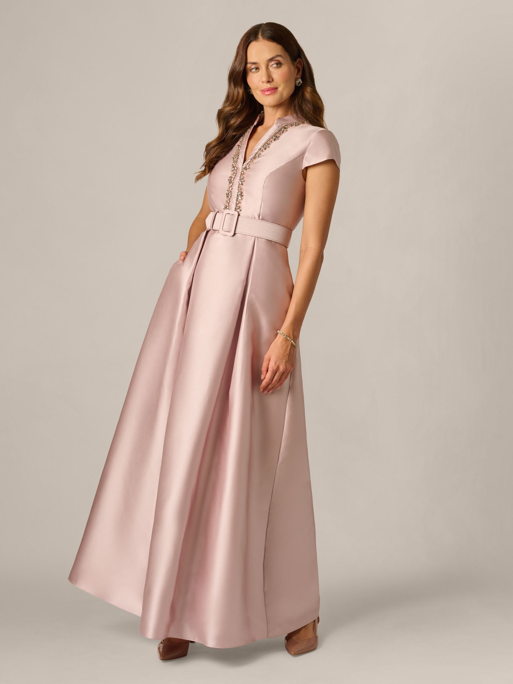 Buy Adrianna Papell Pink Mikado Belt Gown from the Next UK online shop