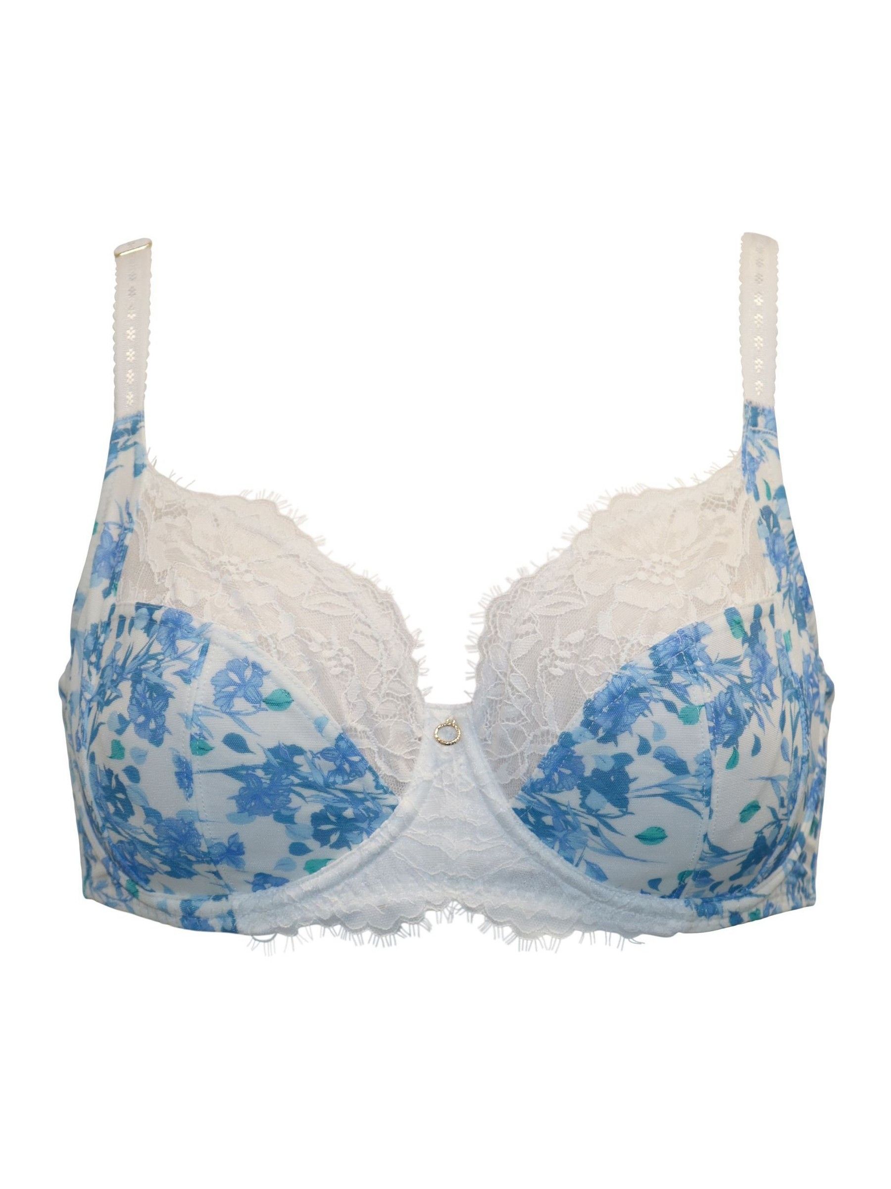 Buy Pour Moi White Non Padded Bliss Printed Mesh Side Bra from the Next ...