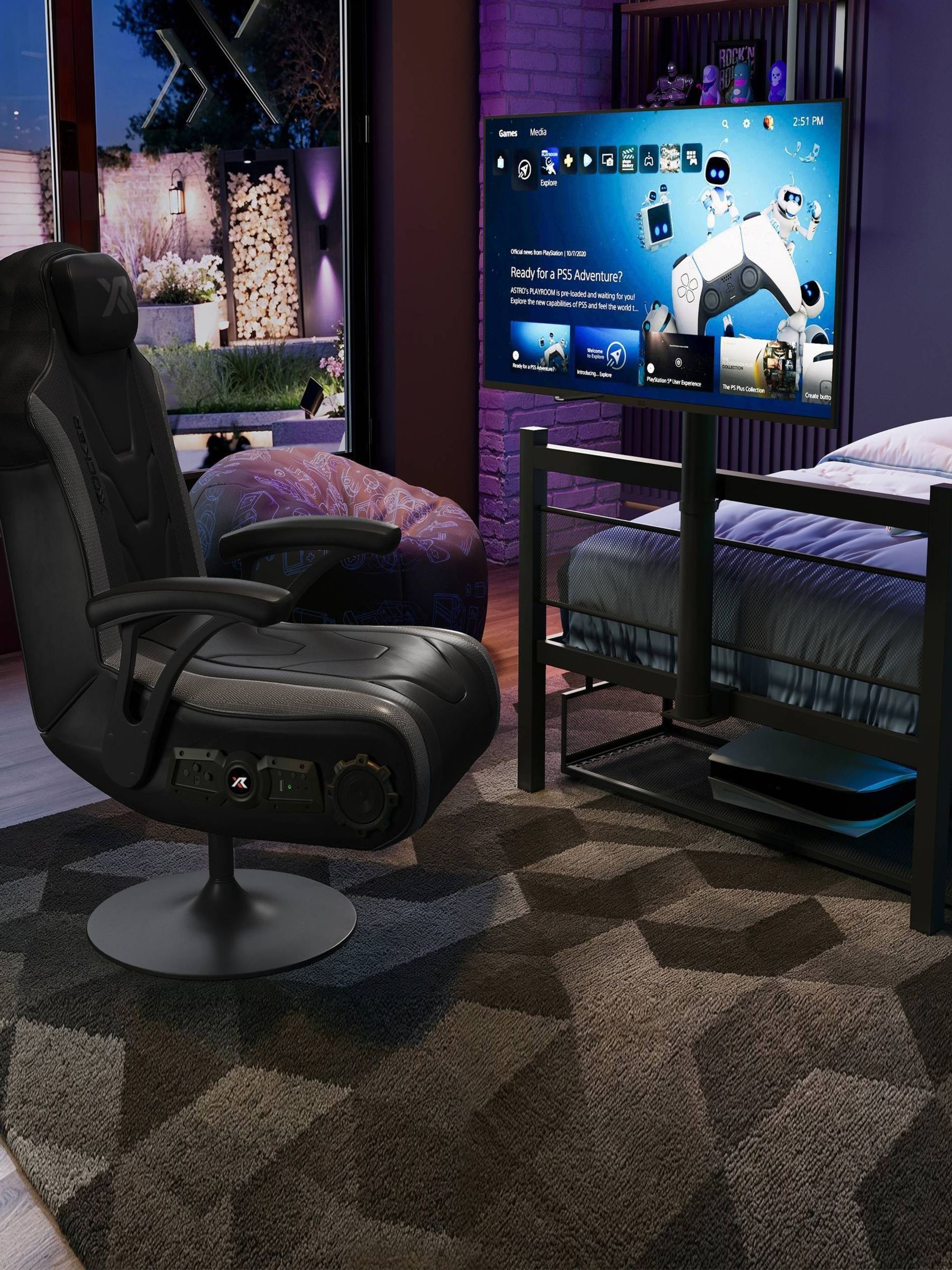 Buy X Rocker Black Basecamp RGB Bed with App Controlled LED from the ...