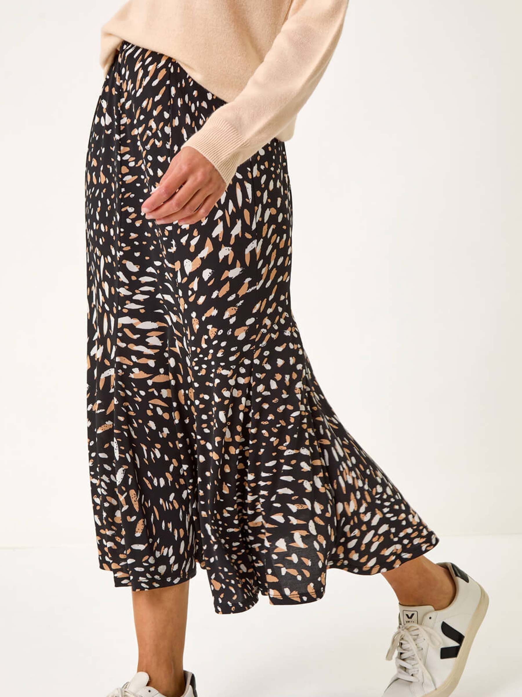 Buy Roman Brown Speckled Print Asymmetric A-Line Skirt from the Next UK ...