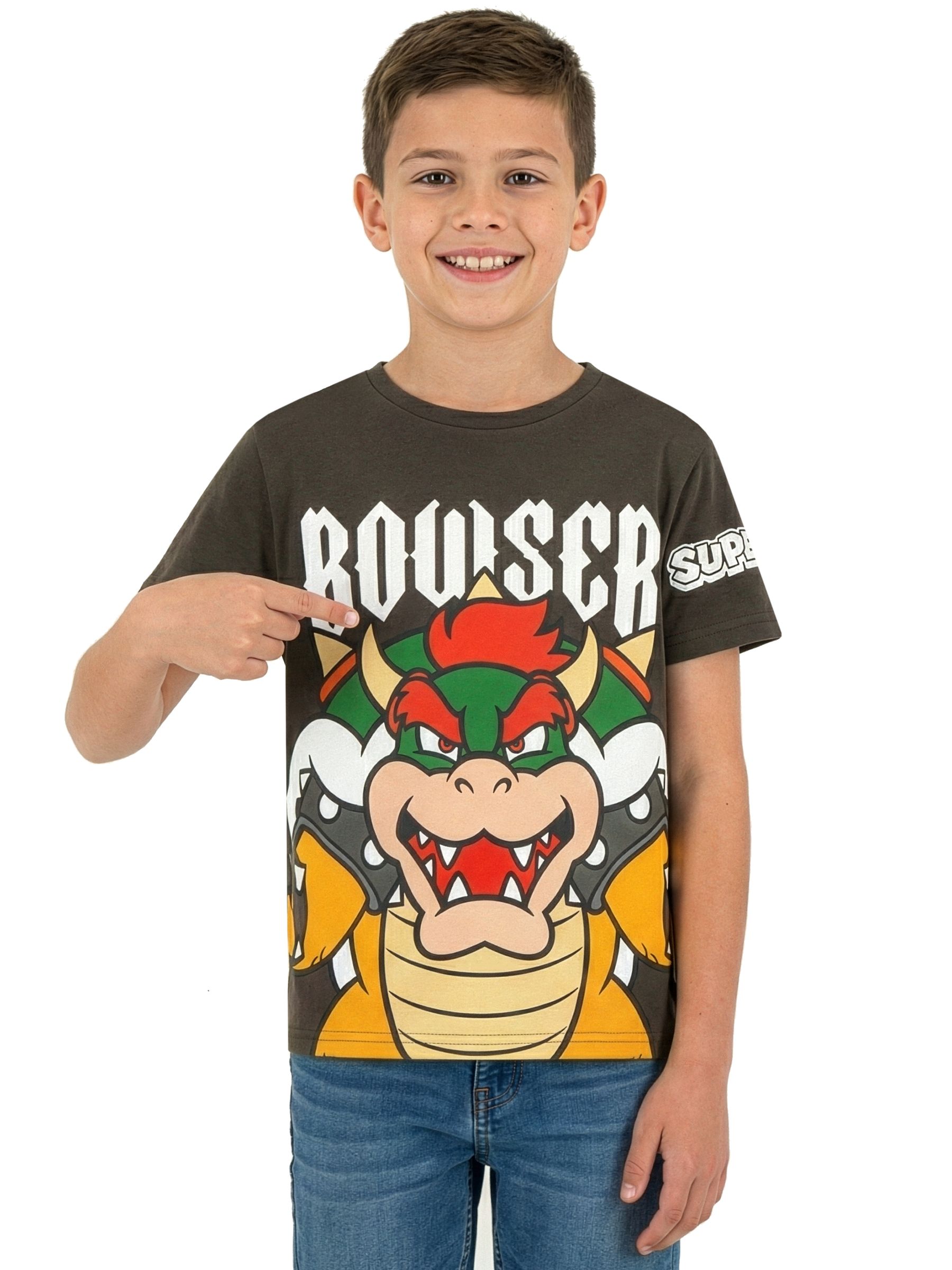 Buy Character Grey Super Mario Bowser T-Shirt from the Next UK online shop