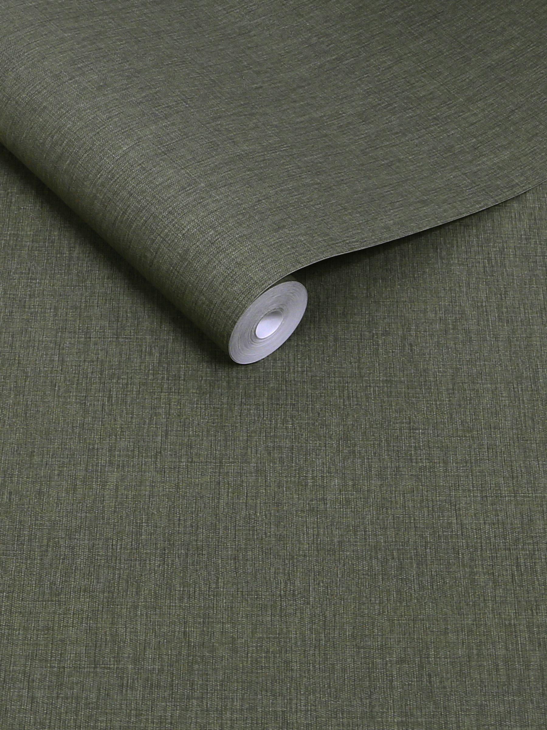 Buy Deep Green Linen Look 10M Wallpaper from the Next UK online shop