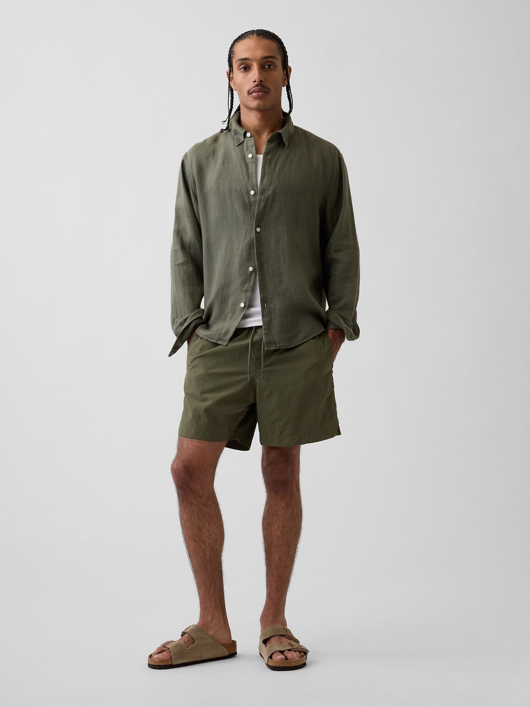 Buy Gap Khaki Green 6 inch Relaxed Swim Trunks from the Next UK online shop