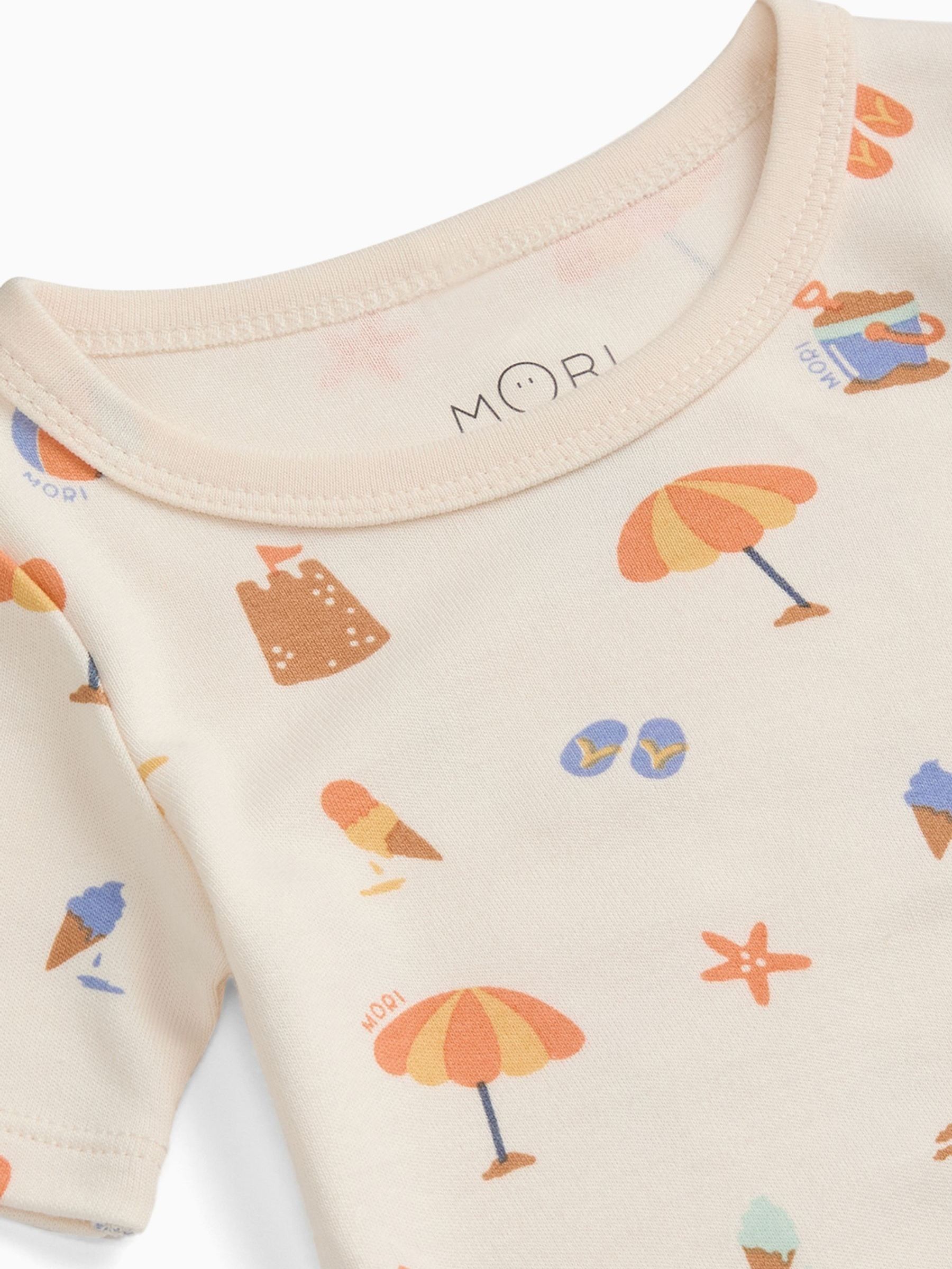 Buy MORI Cream Ice Cream Party Summer Supersoft Short Sleeve Pyjamas ...