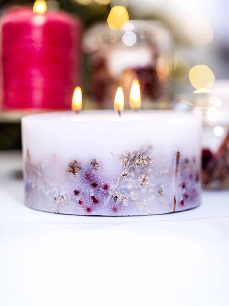 Buy Stoneglow Cosy Vibes Inclusion 3 Wick Pillar Candle from the Next ...