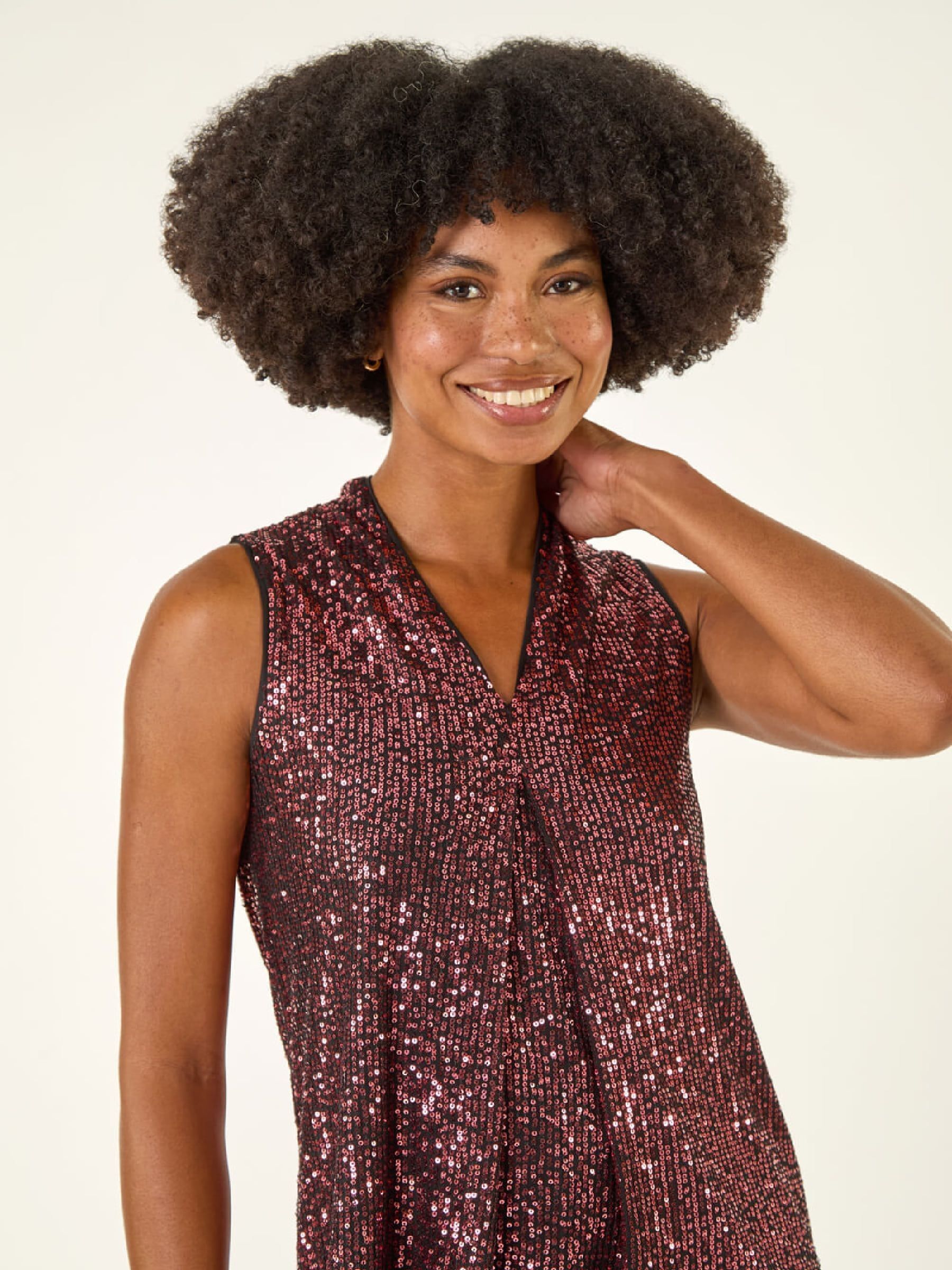 Buy Roman Light Pink Sequin Front Pleat Vest from Next Gibraltar