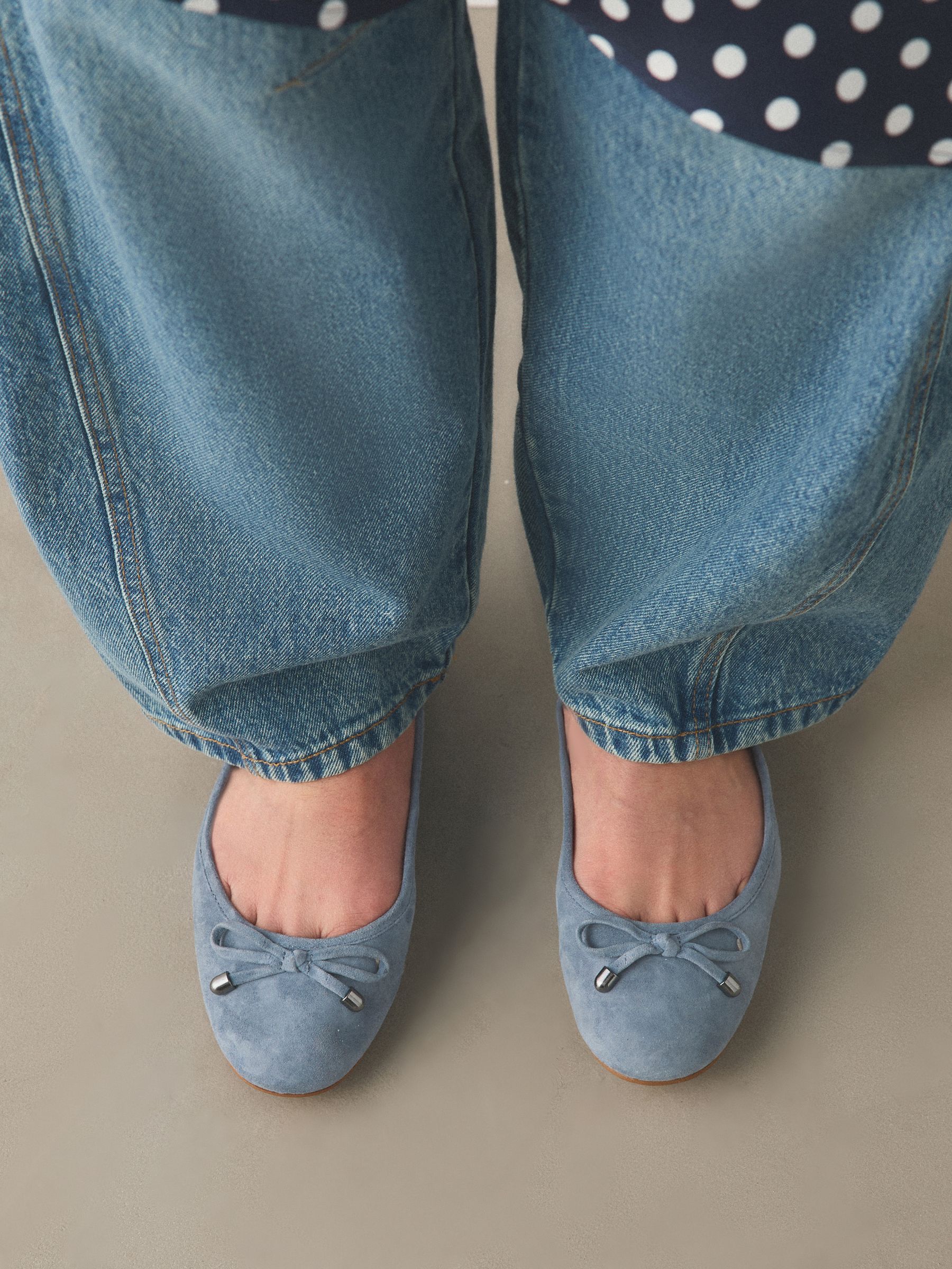 Buy Blue Forever Comfort® Round Toe Suede Ballet Flats from the Next UK ...