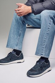 undefinedNavy Blue Leather Runner TrainersundefinedUnited Kingdom