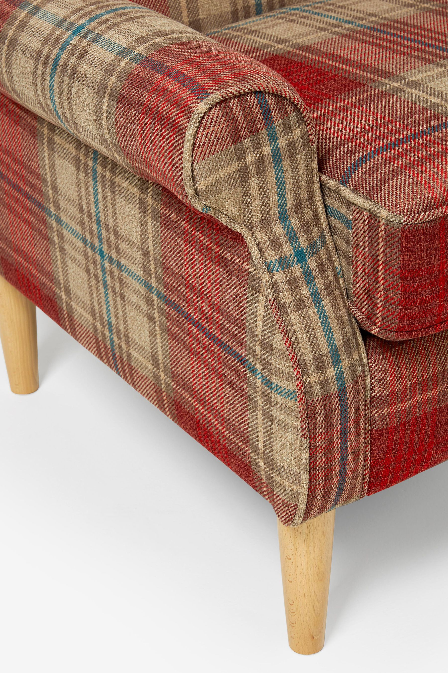 Buy Versatile Check Stirling Red Sherlock Highback Armchair from the ...
