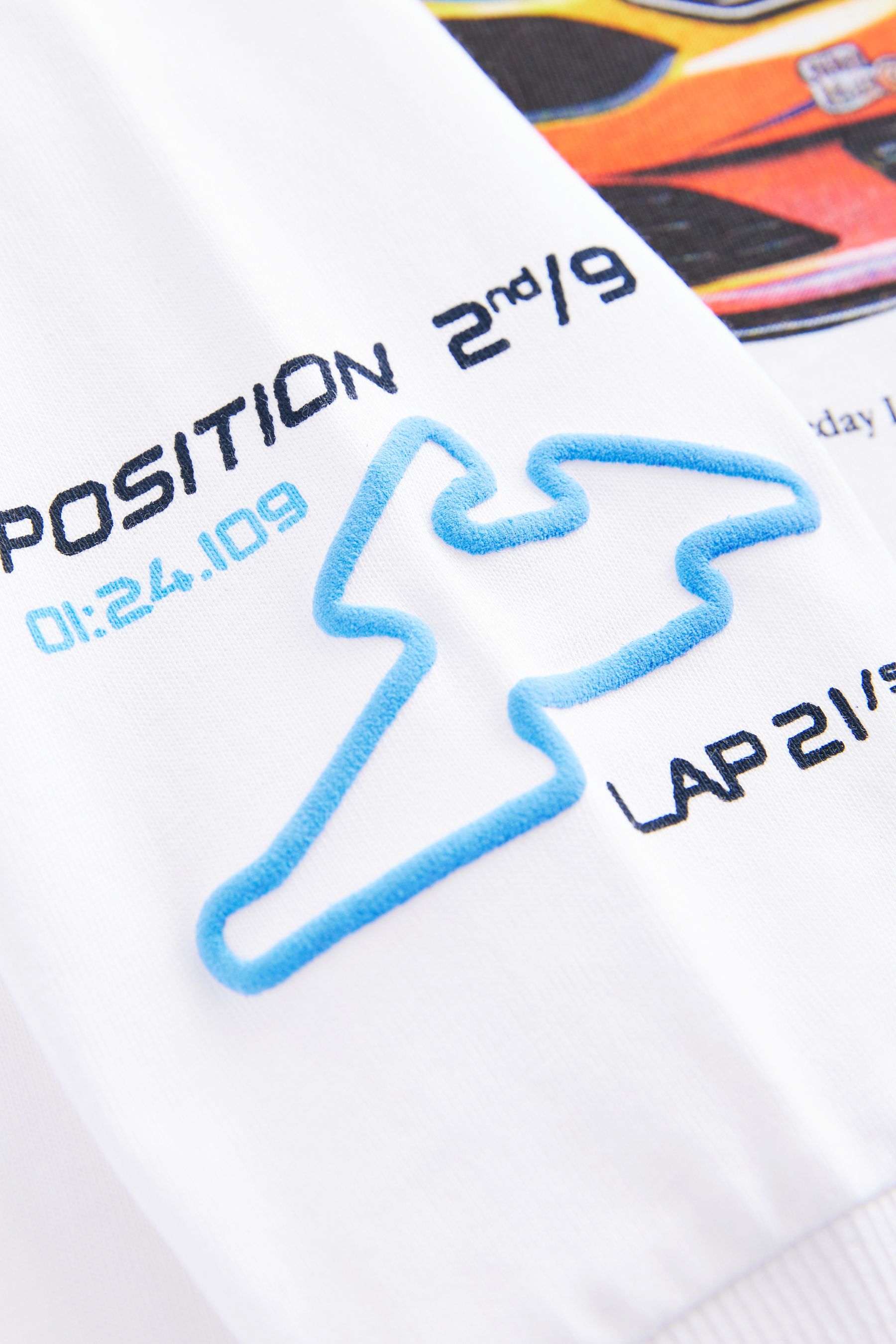 Buy White Racing Car Long Sleeve Graphic 100% Cotton T-Shirt (3-16yrs ...