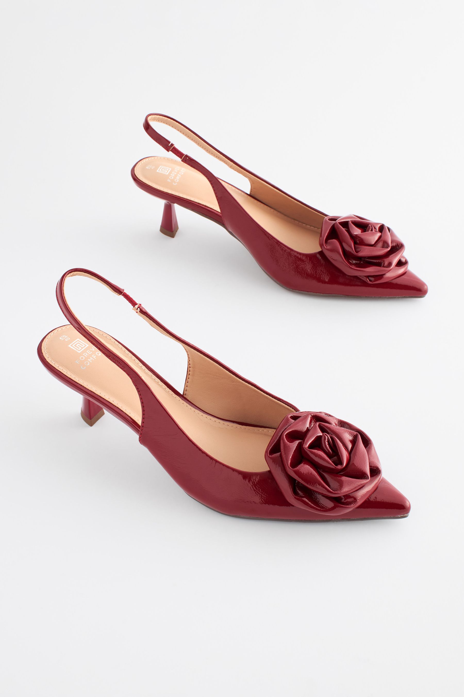 Buy Red Standard/Wide Fit Forever Comfort® Patent Corsage Slingback ...