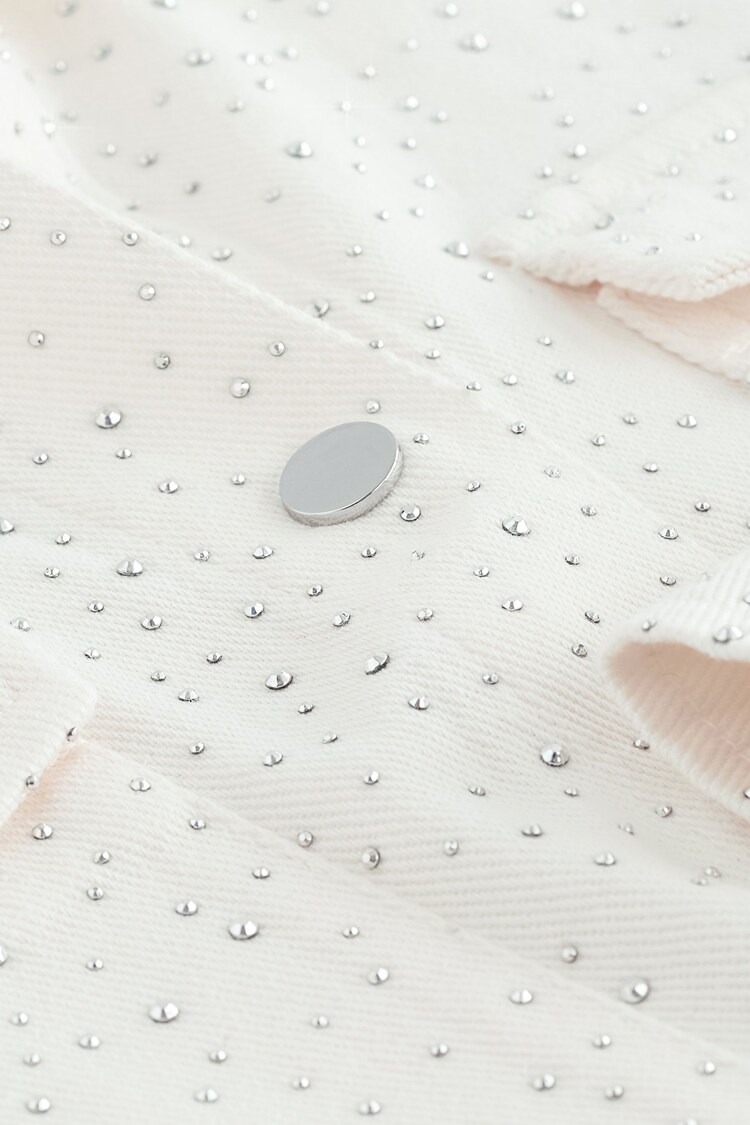 Buy White 100% Cotton Western Rhinestone Jacket from the Next UK online ...