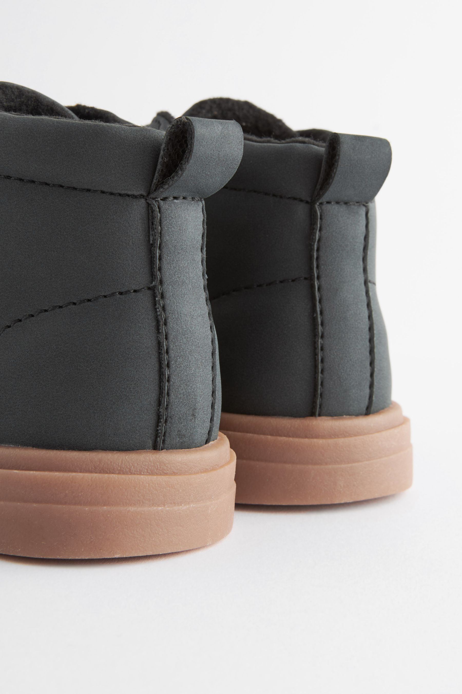 Buy Black with Gum Sole Standard Fit (F) Warm Lined Touch Fastening ...
