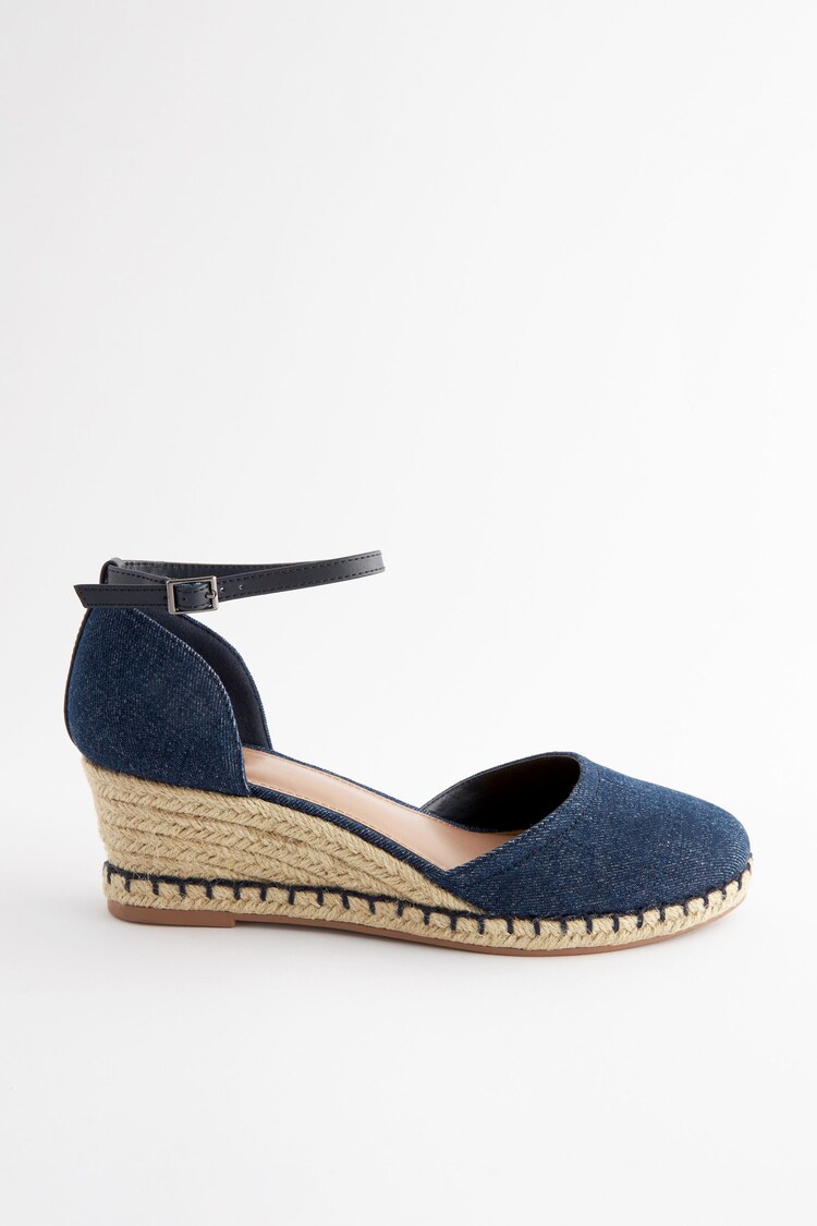 Buy Denim Standard/Wide Fit Forever Comfort® Closed Toe Wedges from the ...