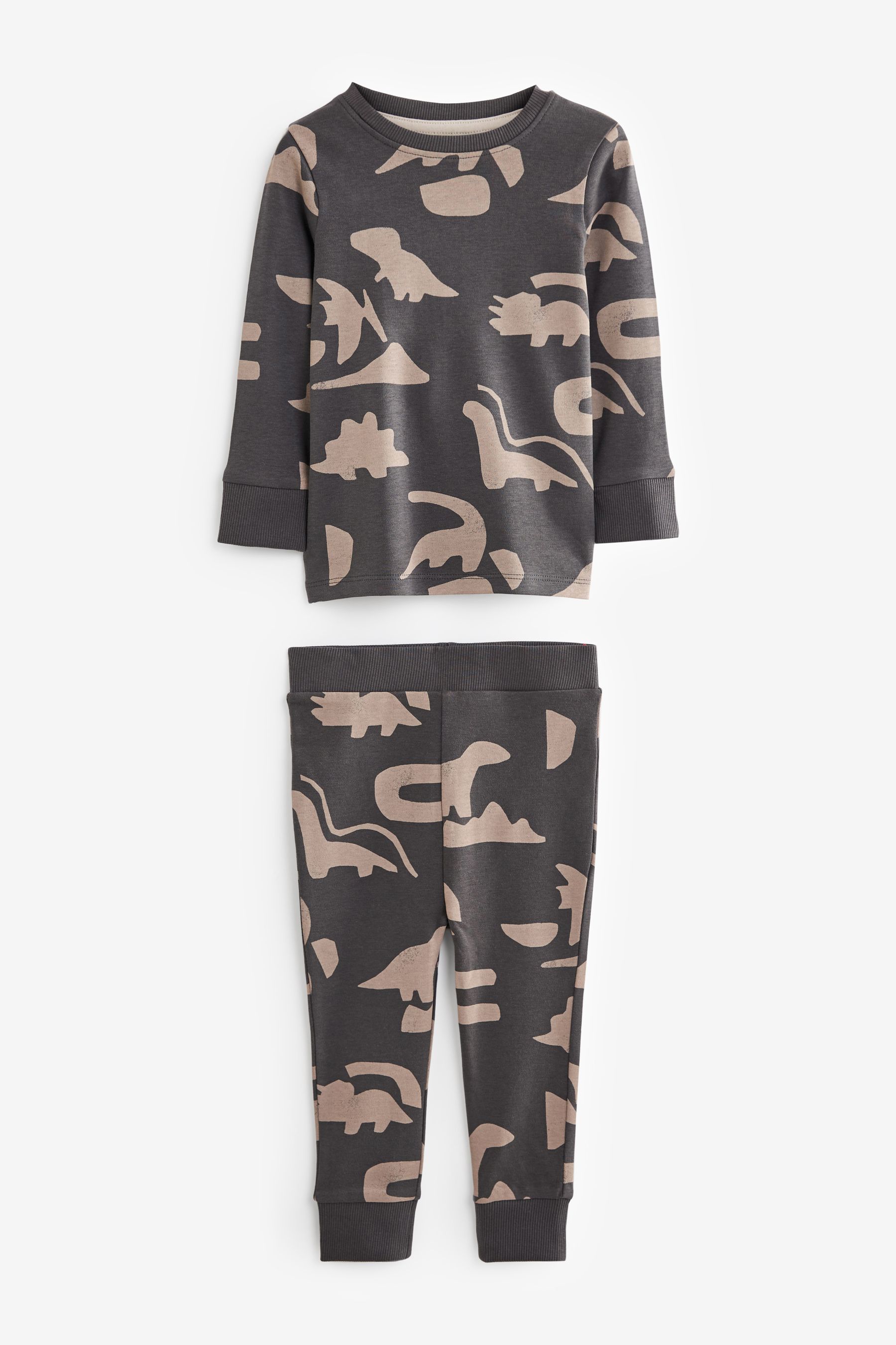 Buy Neutral/Tan Brown Dinosaur Snuggle Pyjamas 3 Pack (9mths-10yrs ...