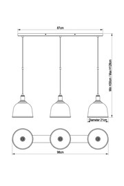 Buy Brushed Chrome Gloucester 3 Light Pendant Ceiling Light from Next ...