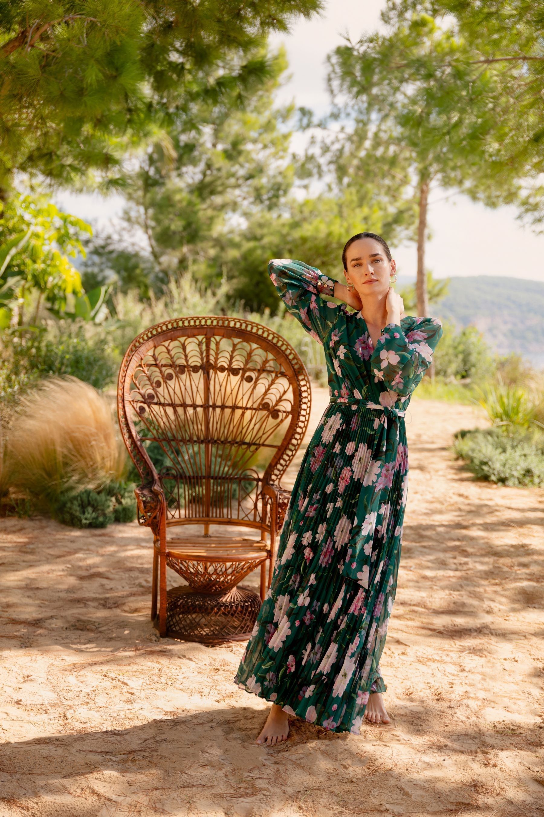 Buy Phase Eight Green Petite Rosa Floral Pleat Maxi Dress from the Next ...