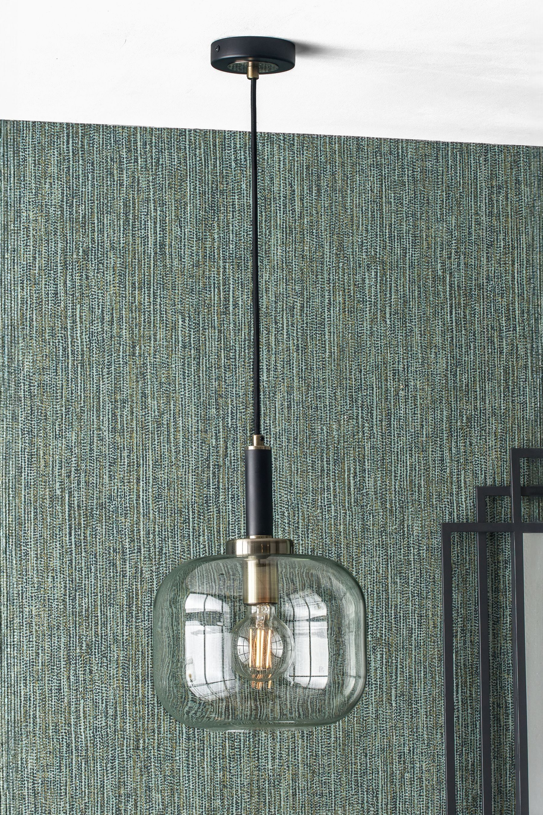Buy Pacific Black Florence Metal and Glass Pendant Ceiling Light from ...