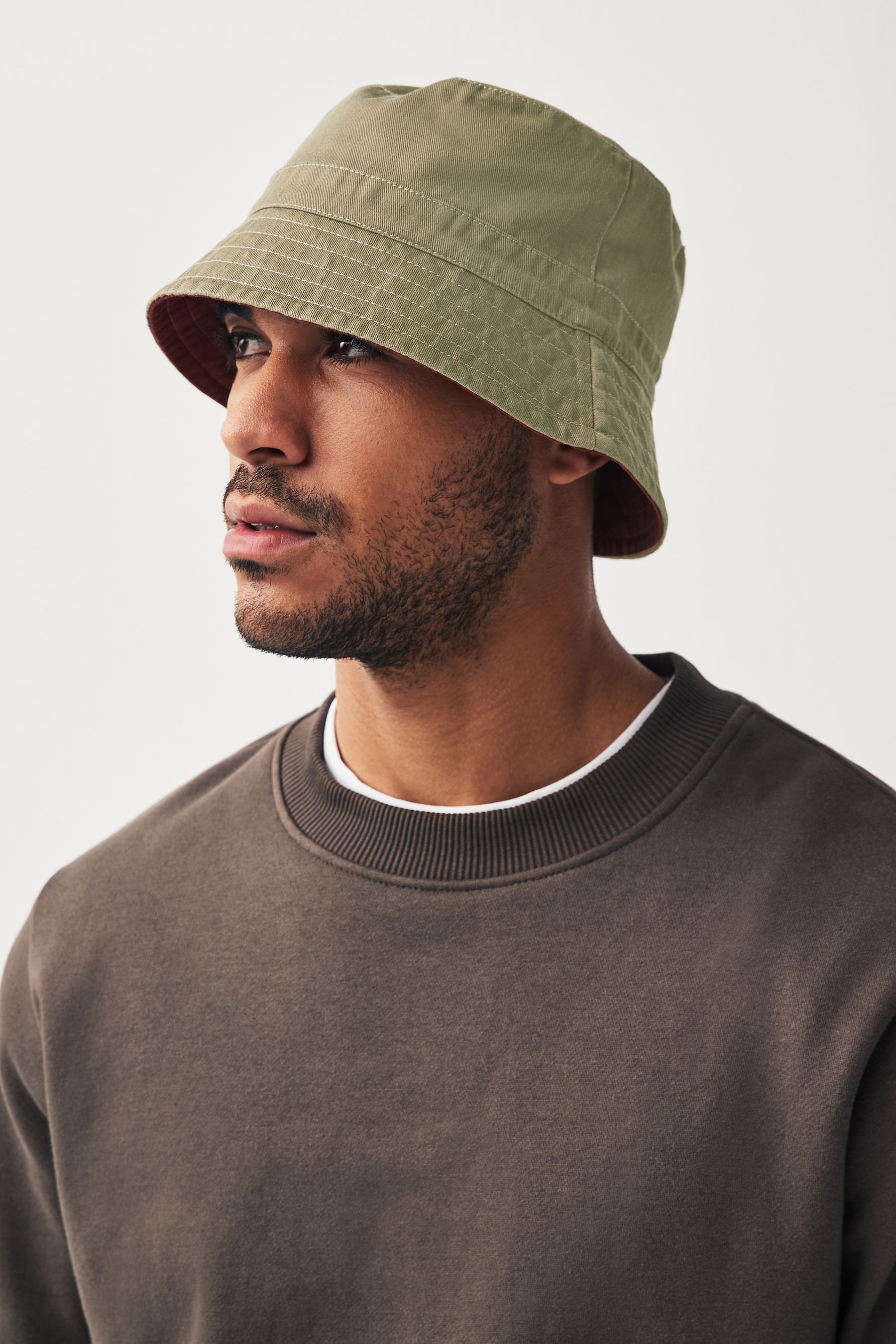 Buy Sage Green/Navy Blue Reversible Bucket 100% Cotton Hat 2 Pack from ...