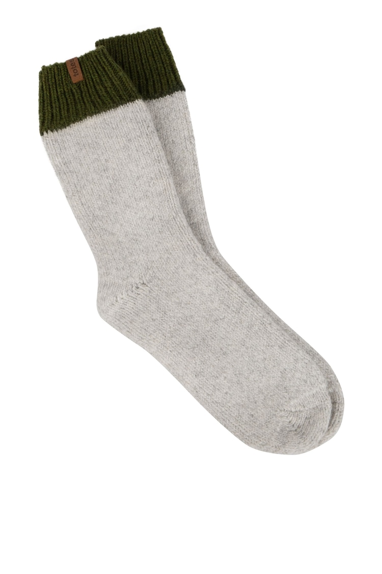 Buy Totes Grey Mens Chunky Thermal Wool Blend Slipper Socks from the ...