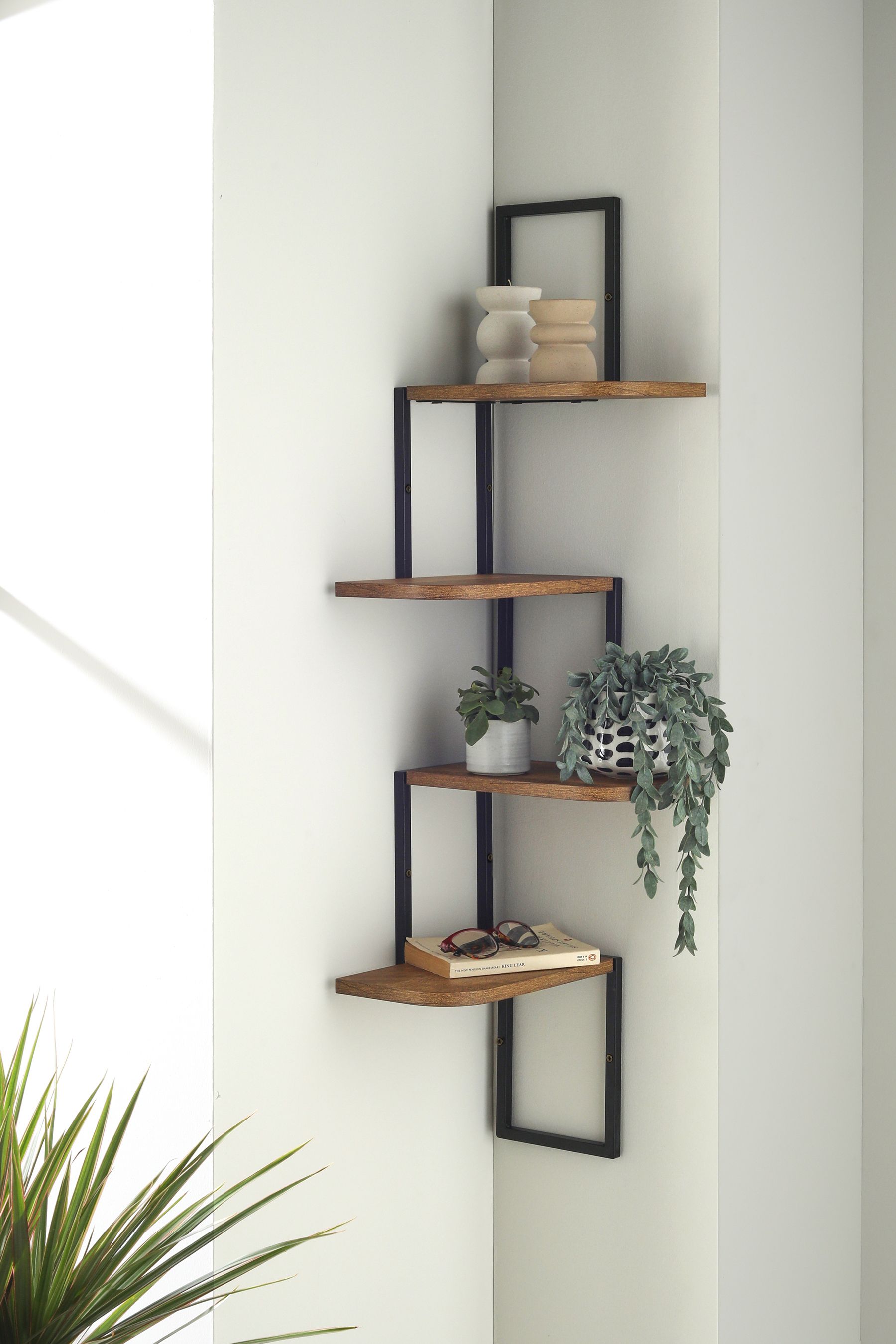 Buy Wood Bronx Corner 4 Tier Shelves from Next Belgium