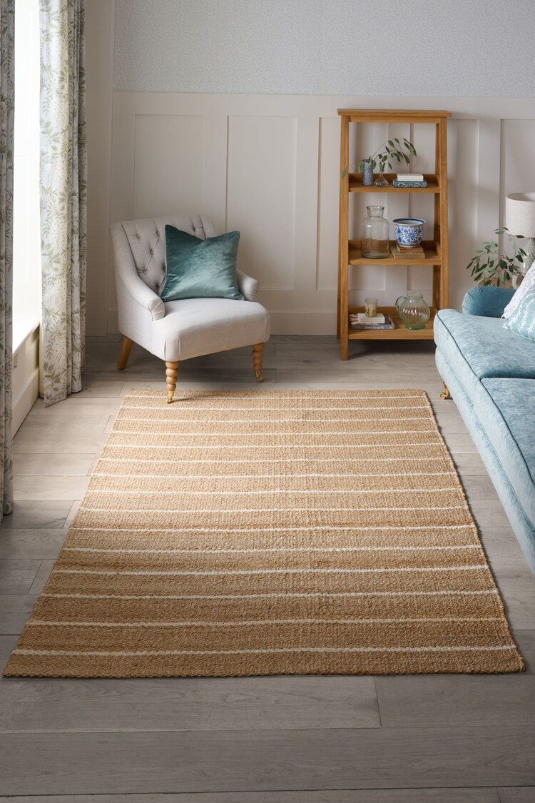 Buy Laura Ashley Gold Bleach Natural Hand Woven Jute Rug from the Next ...