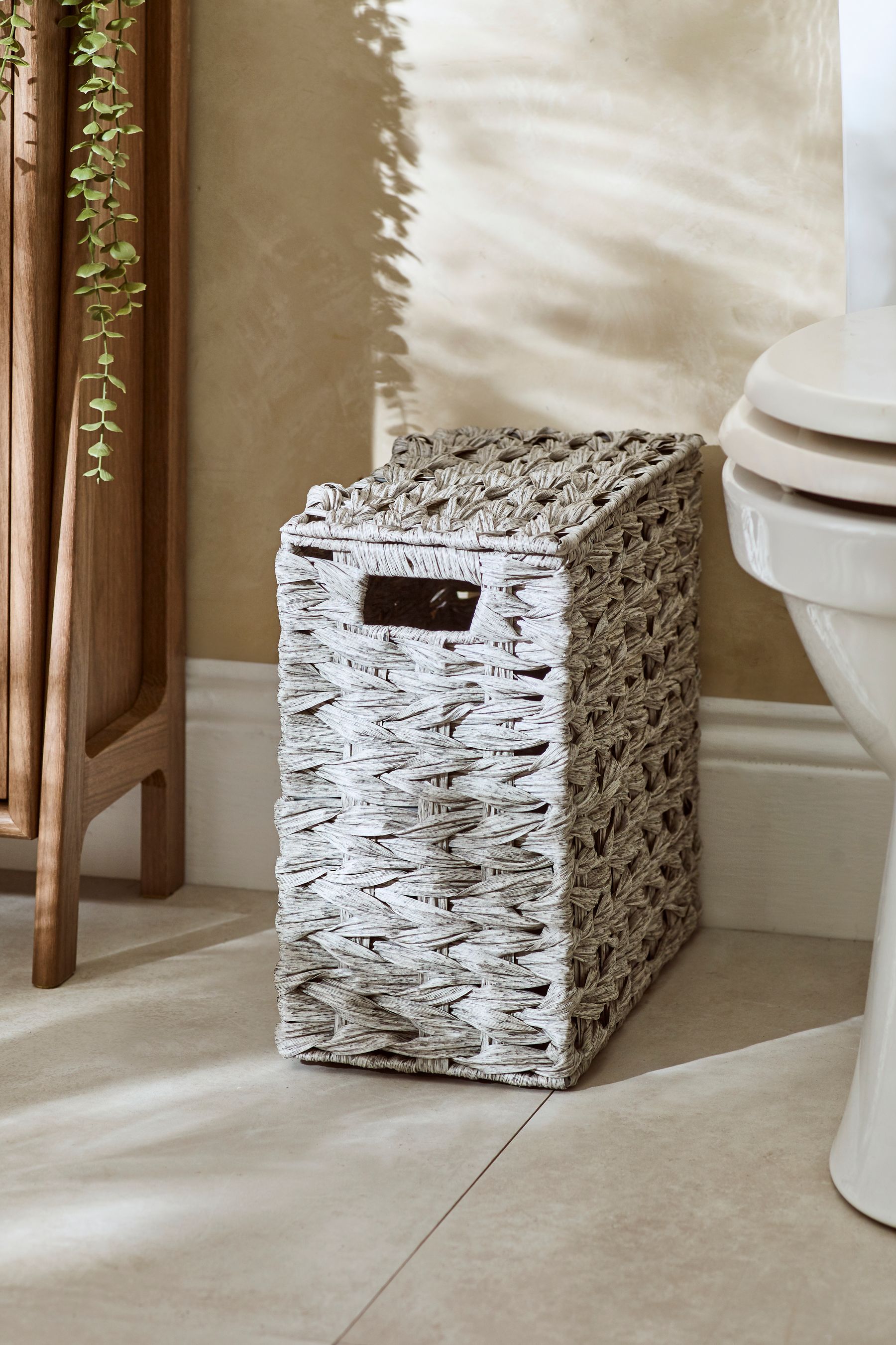 Buy Grey Plastic Wicker Storage Basket from the Next UK online shop
