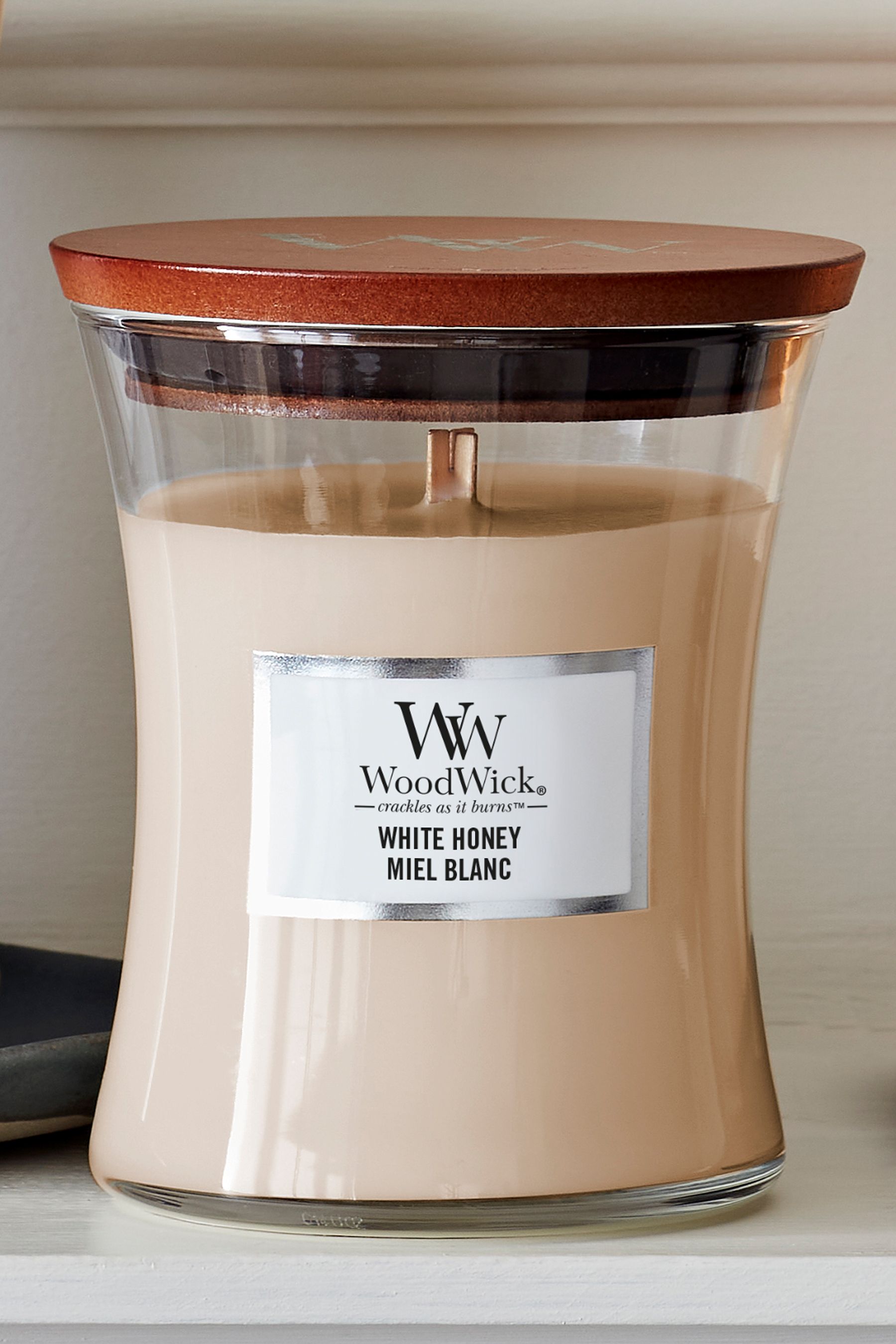 Buy Woodwick Cream Medium Hourglass Scented Candle with Crackle Wick ...