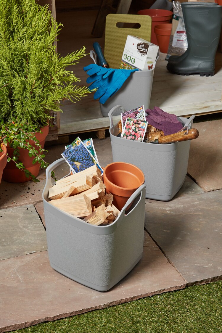 Buy Wham Set of 3 Grey 8Ltr Flexi-Store Graduated Square Plastic ...