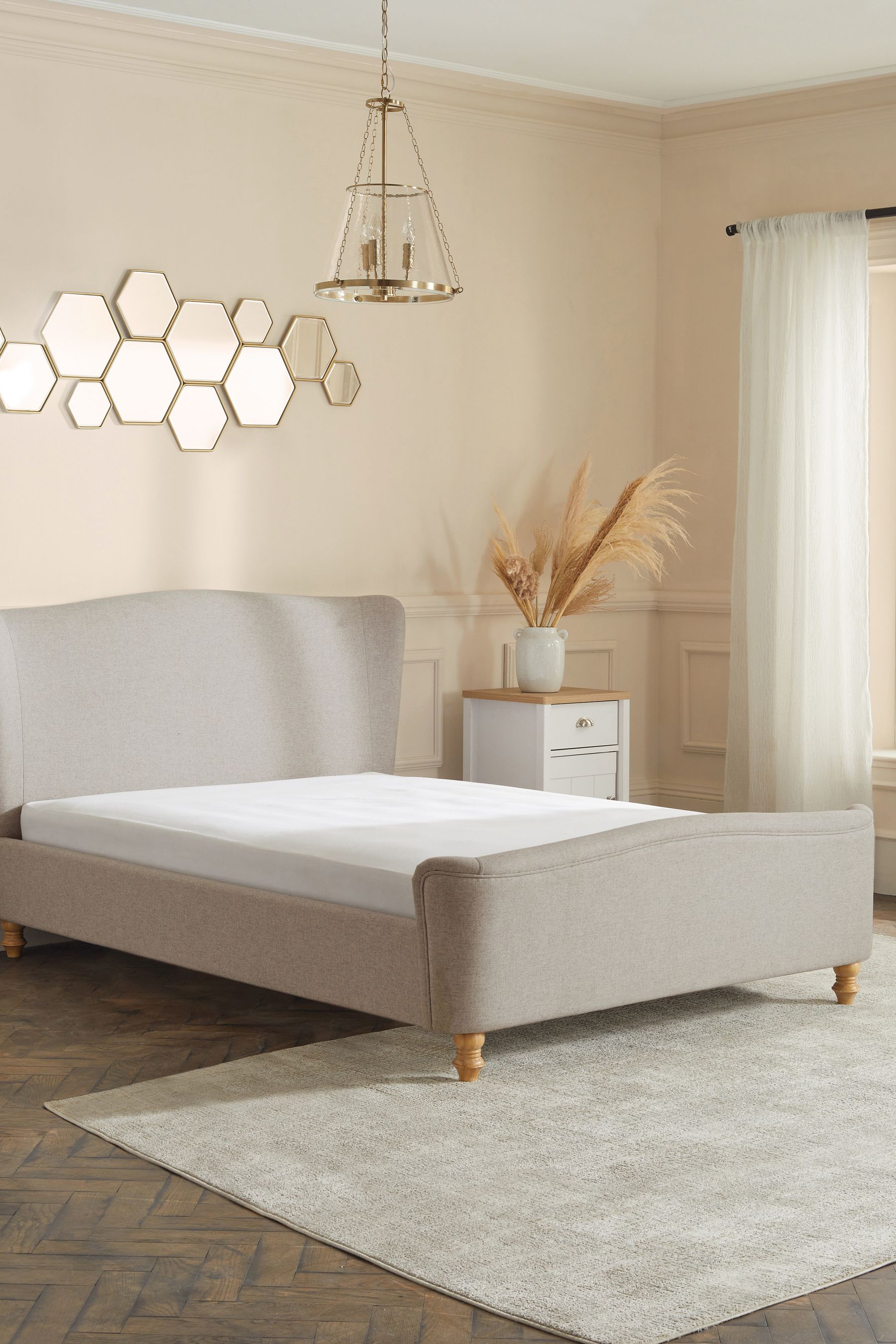 Buy Wool Blend Natural Stone Reign Upholstered Bed Frame from the Next ...