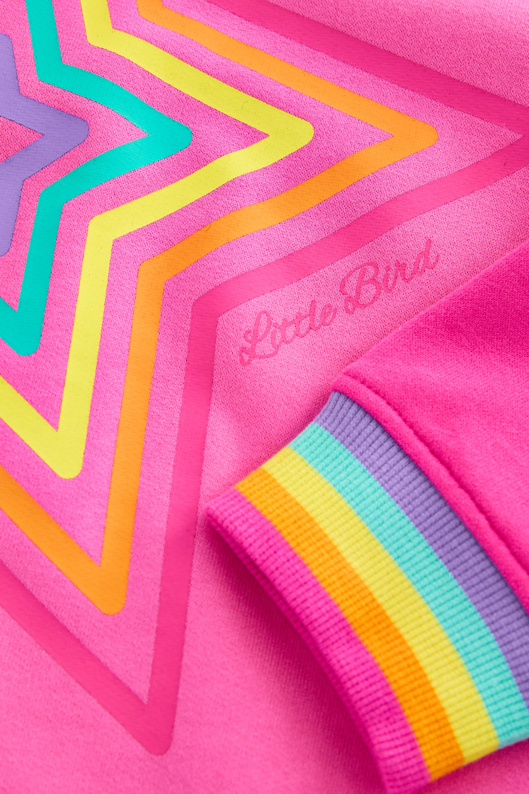 Buy Little Bird by Jools Oliver Pink Star Hooded Sweat Dress from the ...