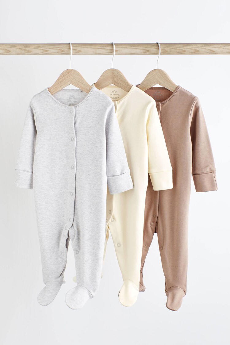 Buy Neutral Baby Sleepsuits 3 Pack (0-3yrs) from Next Australia